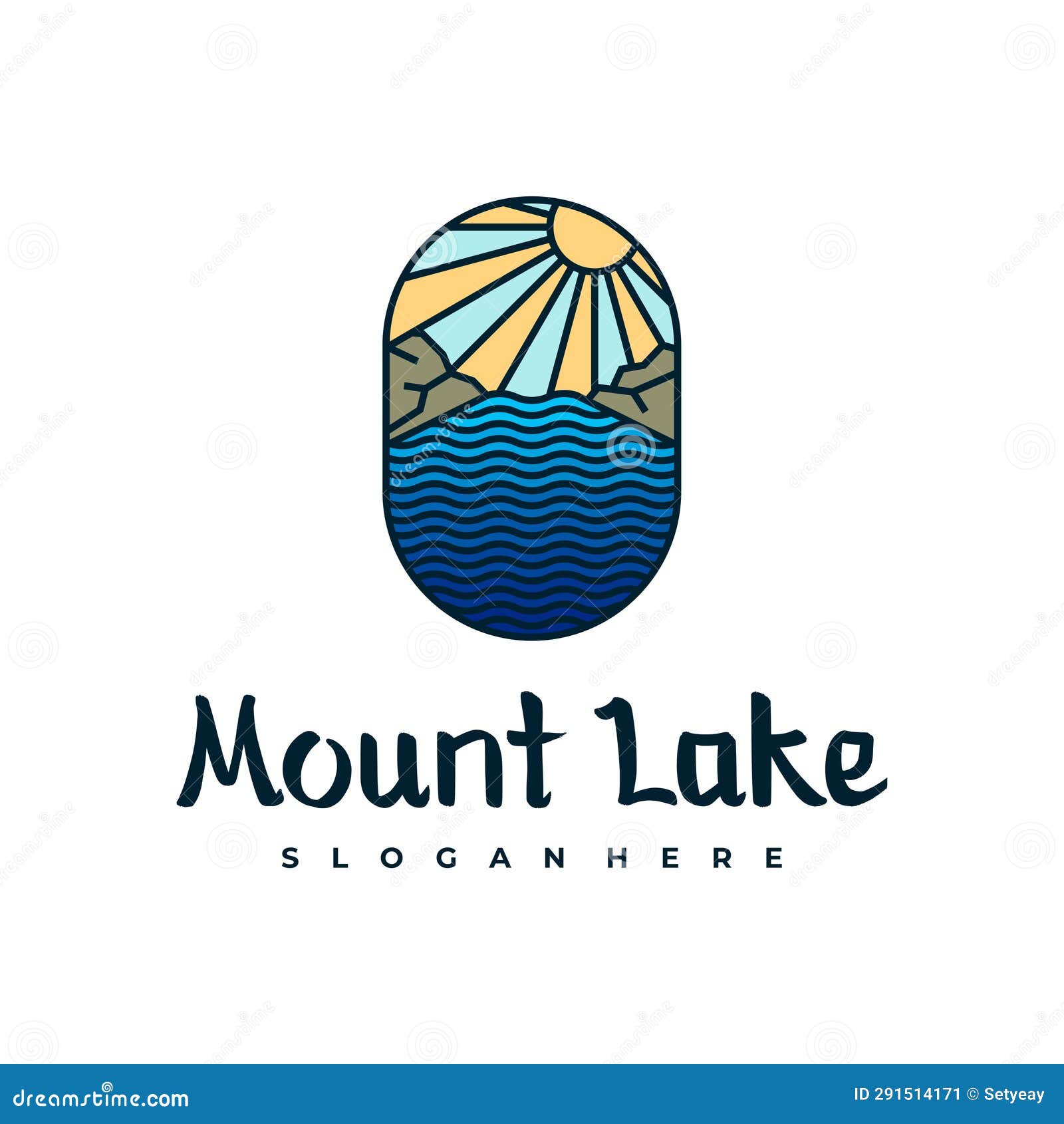 Lake Logo Design Template. Mount Lake Vector Illustration Stock Vector ...