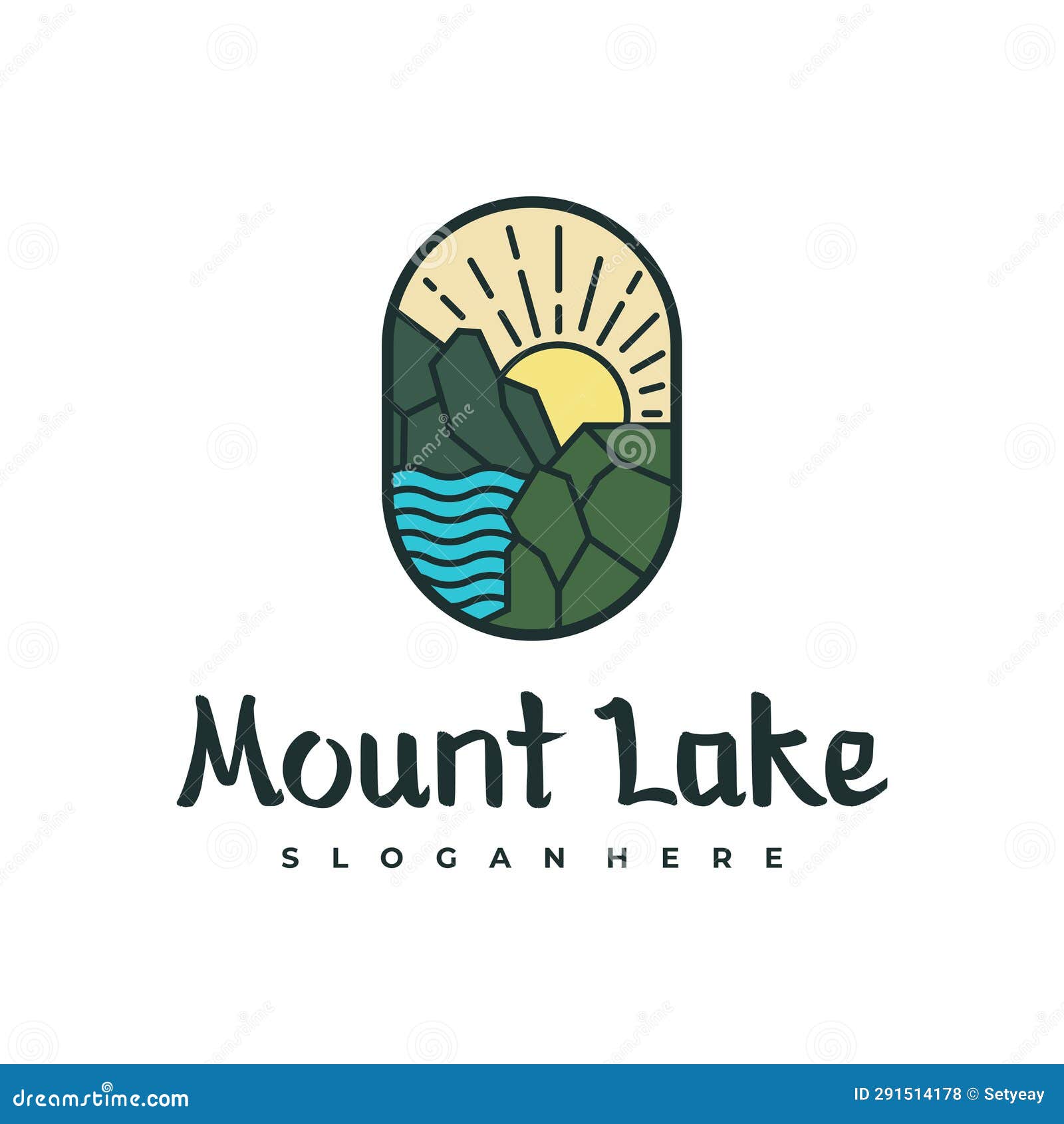 Lake Logo Design Template. Mount Lake Vector Illustration Stock Vector ...