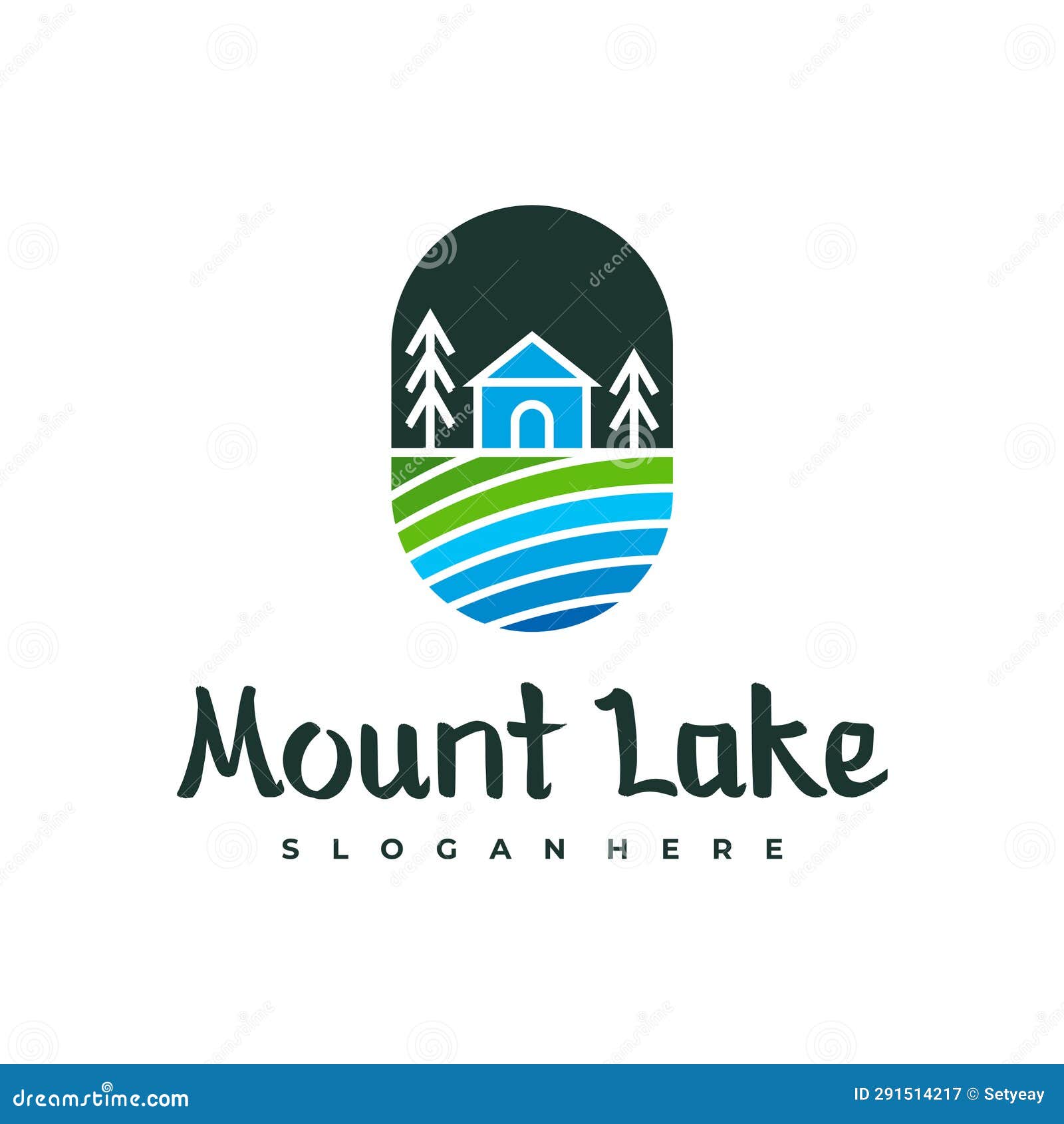 Lake Logo Design Template. Mount Lake Vector Illustration Stock Vector ...