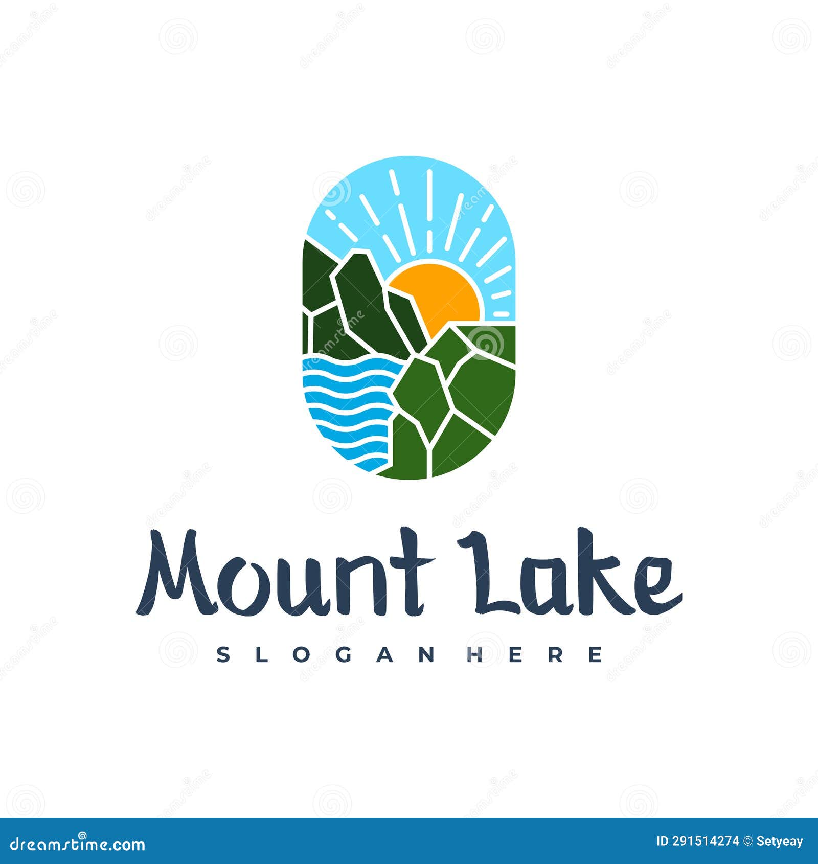 Lake Logo Design Template. Mount Lake Vector Illustration Stock Vector ...
