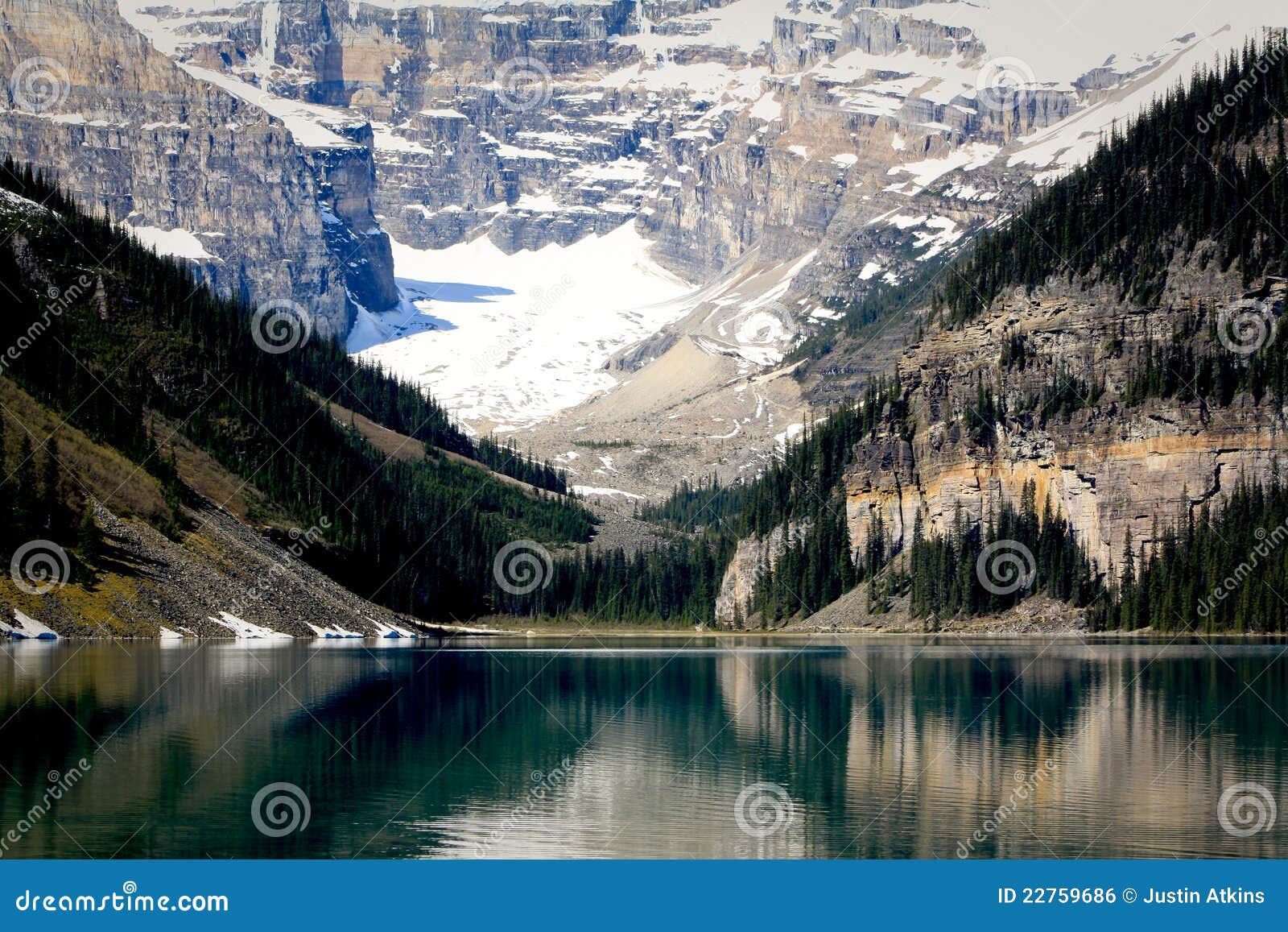 Lake Louise in Spring stock photo. Image of cliffs, park - 22759686