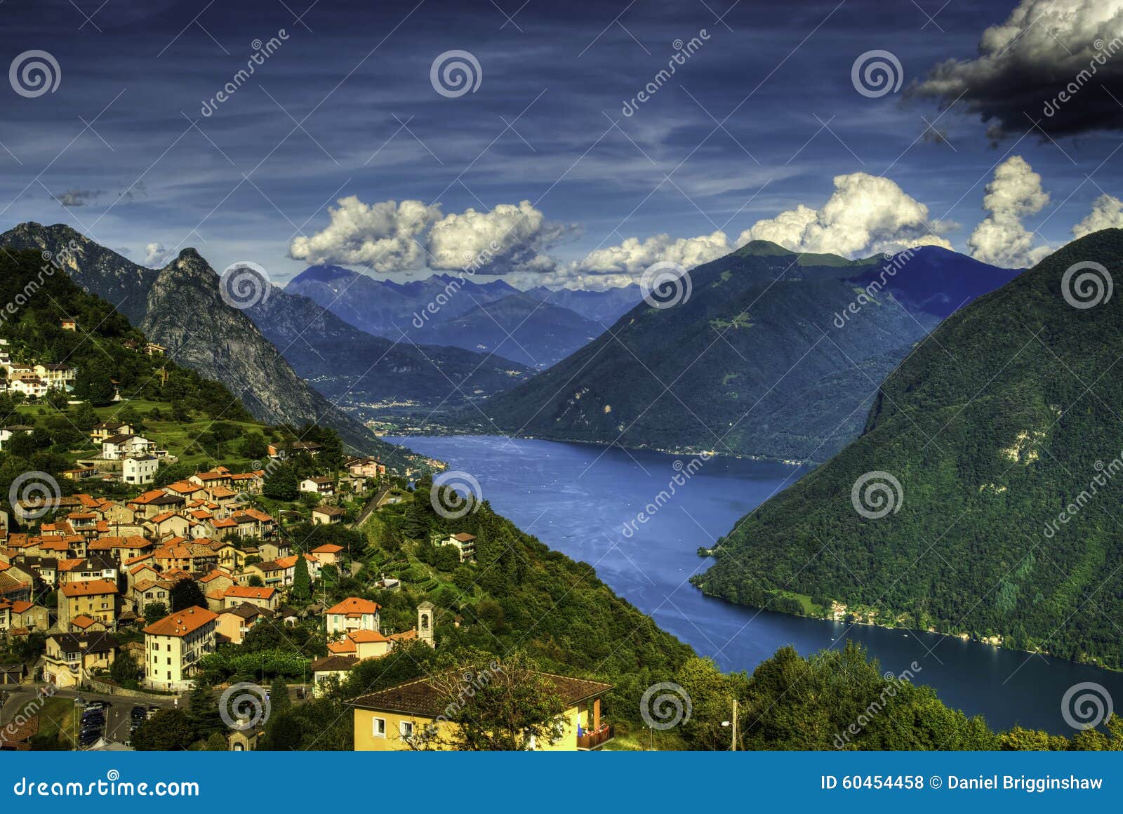 Lake Lugano stock photo. Image of great, swiss, lugano - 60454458