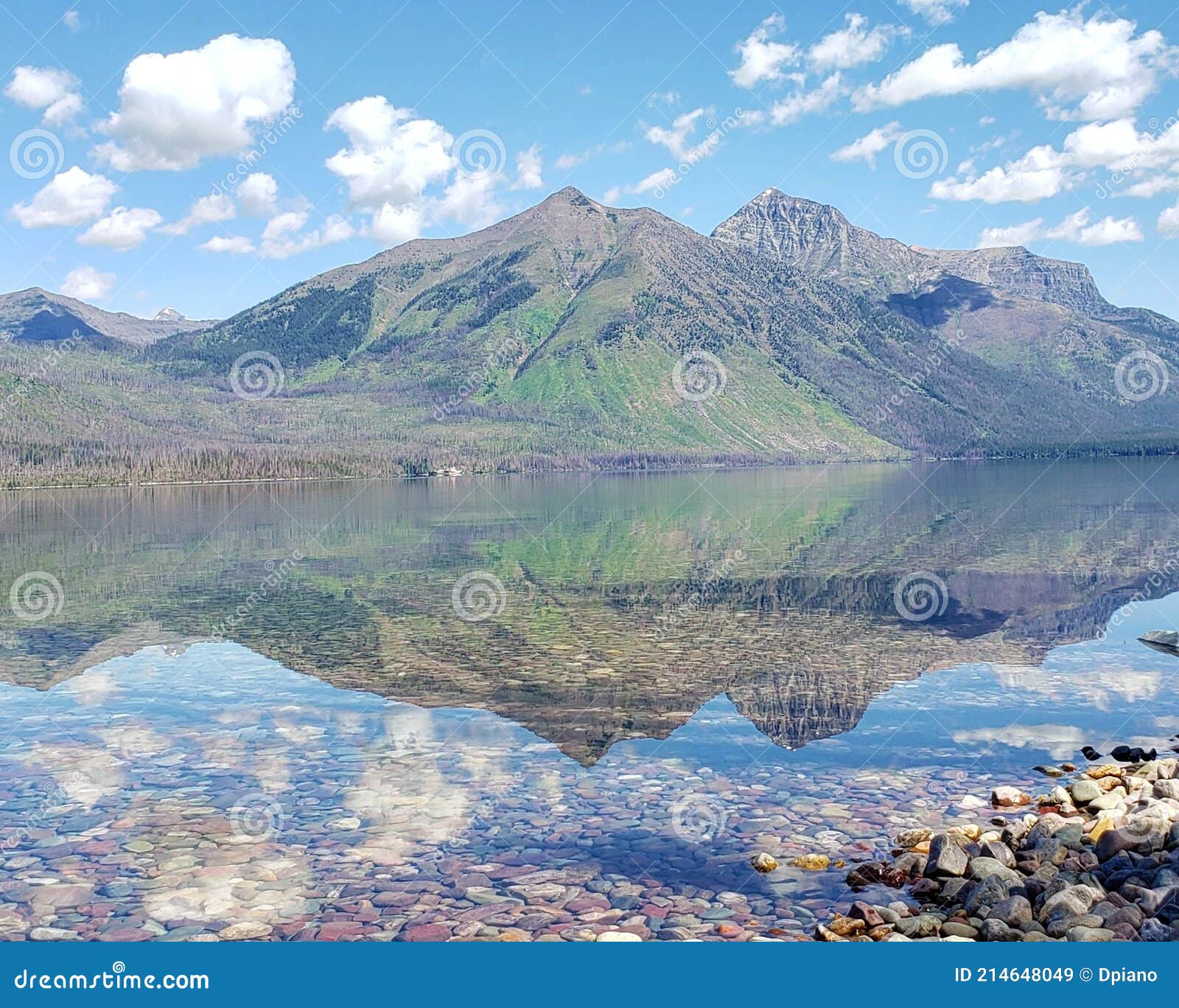 Lake Macdonald Glacier National Park Stock Image - Image of reflection ...