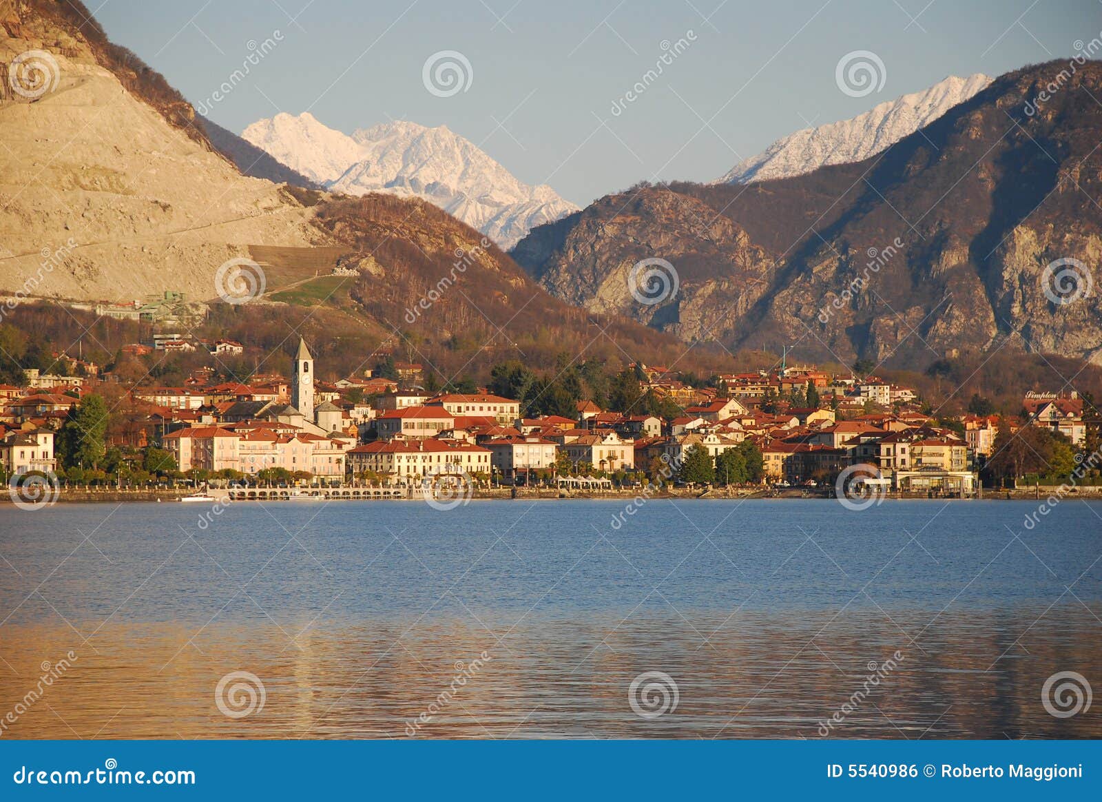 Lake Maggiore - Baveno, Italy. Stock Photo - Image of mountain ...