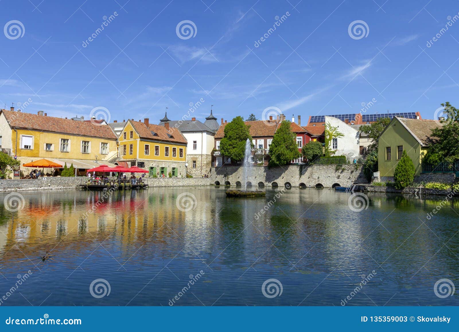 Lake Malom Tapolca stock image. Image of pond, town - 135359003