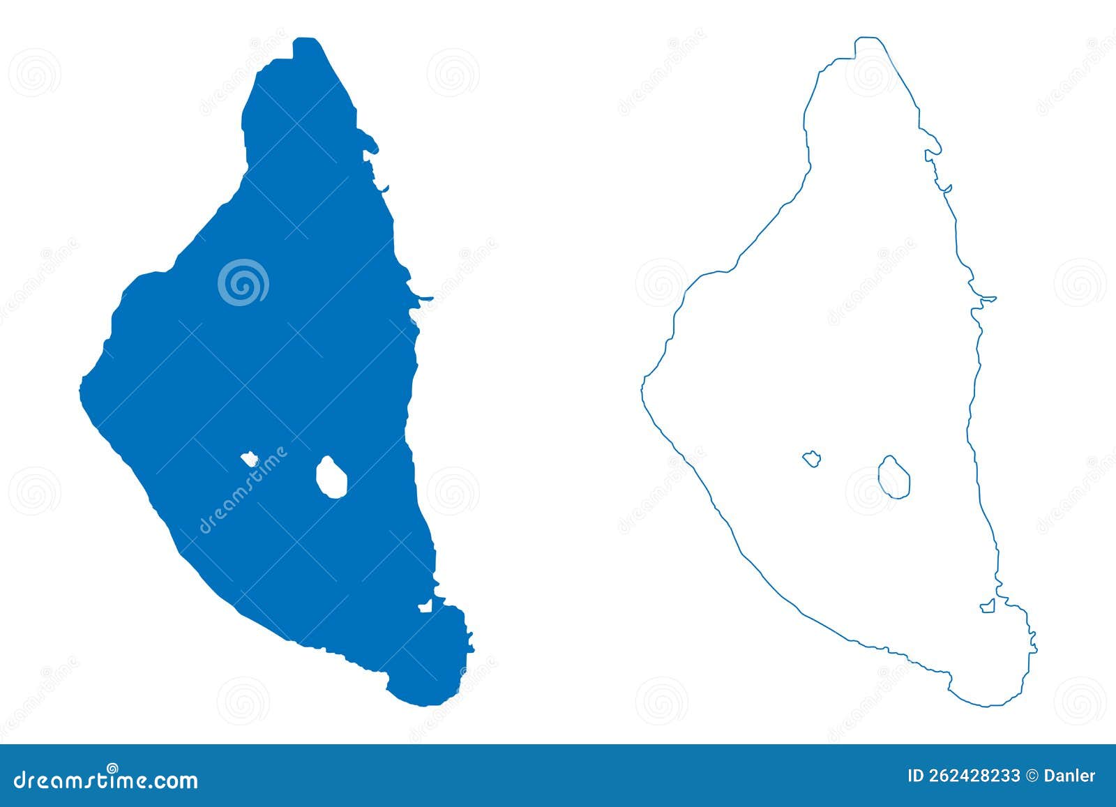 Lake Mar Menor Lagoon Kingdom of Spain Map Vector Illustration ...