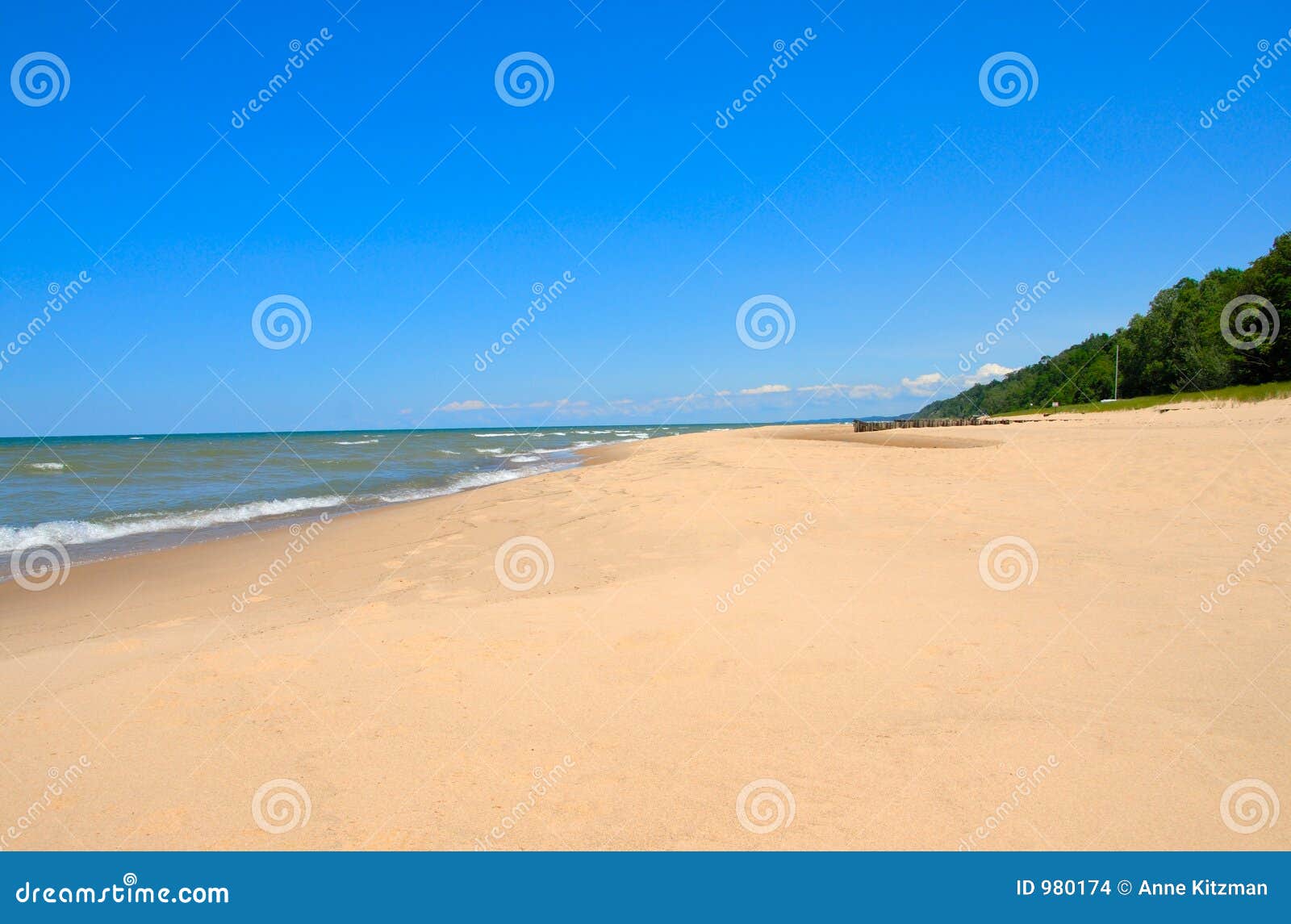 Lake Michigan Shoreline stock photo. Image of footprints - 980174