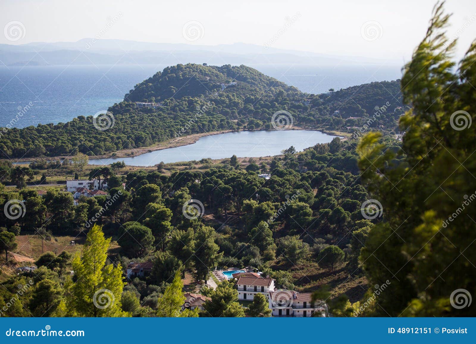 Lake in the Middle of the Island Stock Image - Image of villa ...