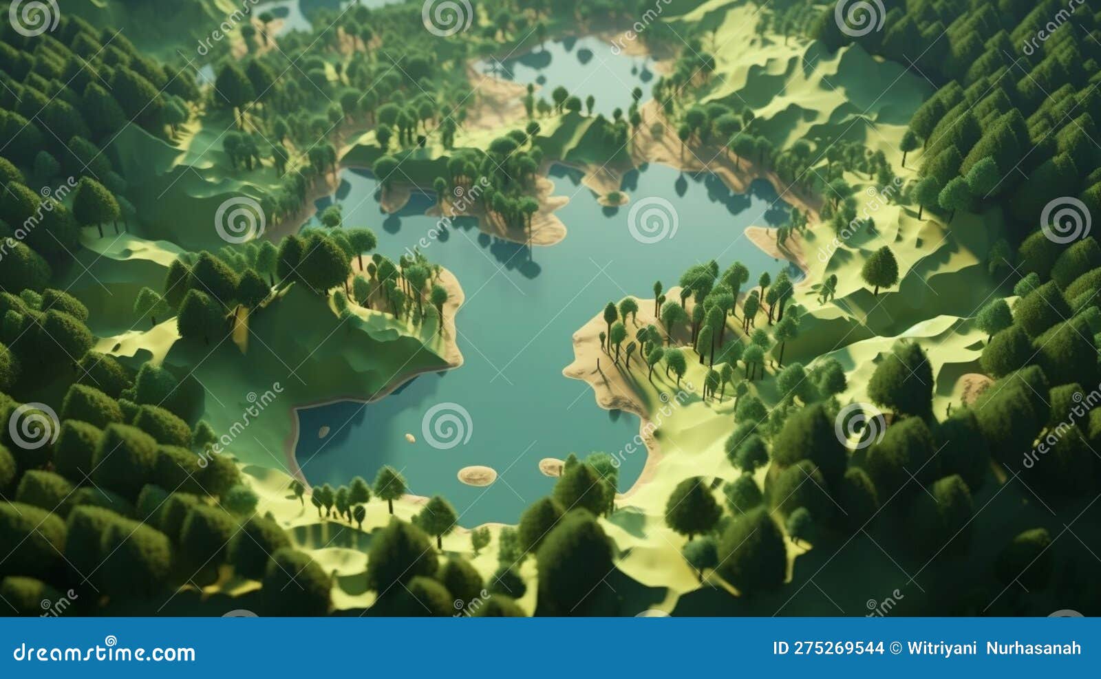 Lake in the Middle of Untouched Nature. a Concept Illustrating the ...
