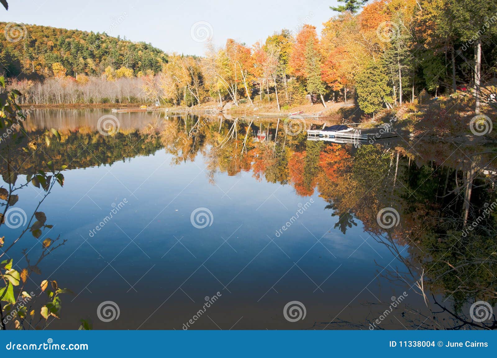 Lake mirror image in fall stock photo. Image of fall - 11338004