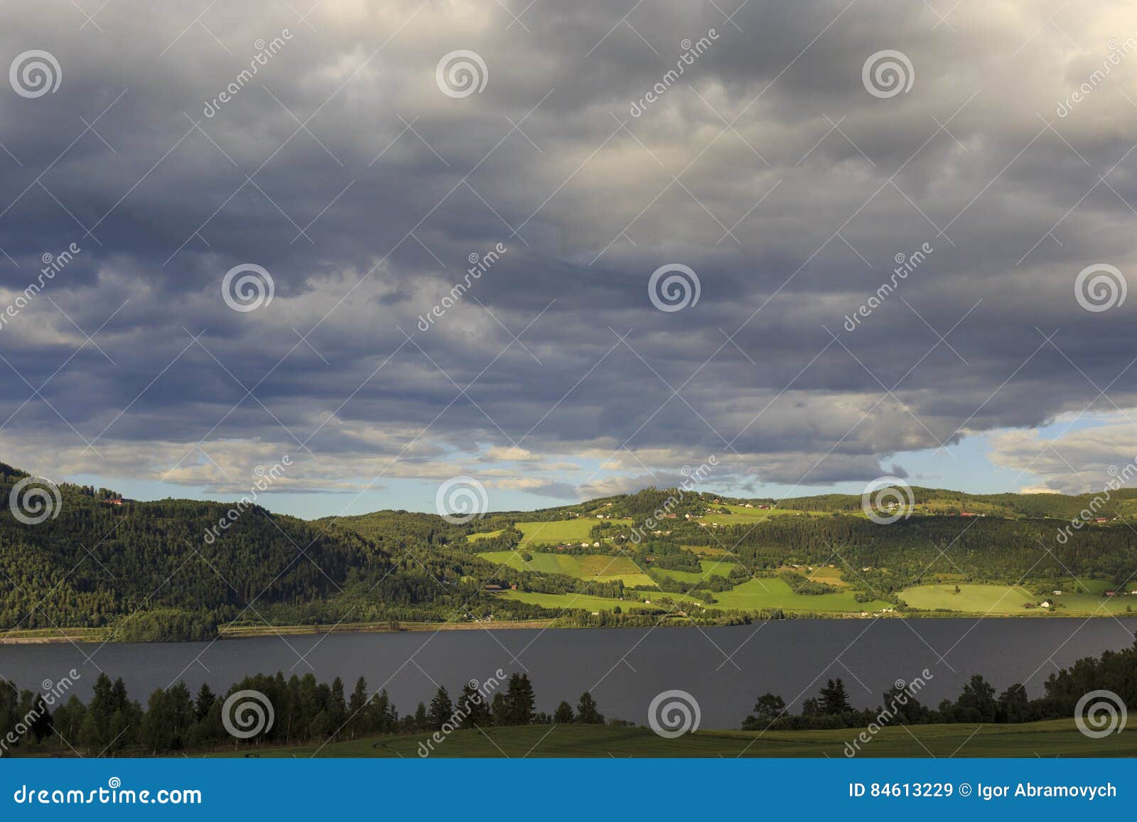 Lake Mjosa, Norway stock image. Image of water, settlement - 84613229