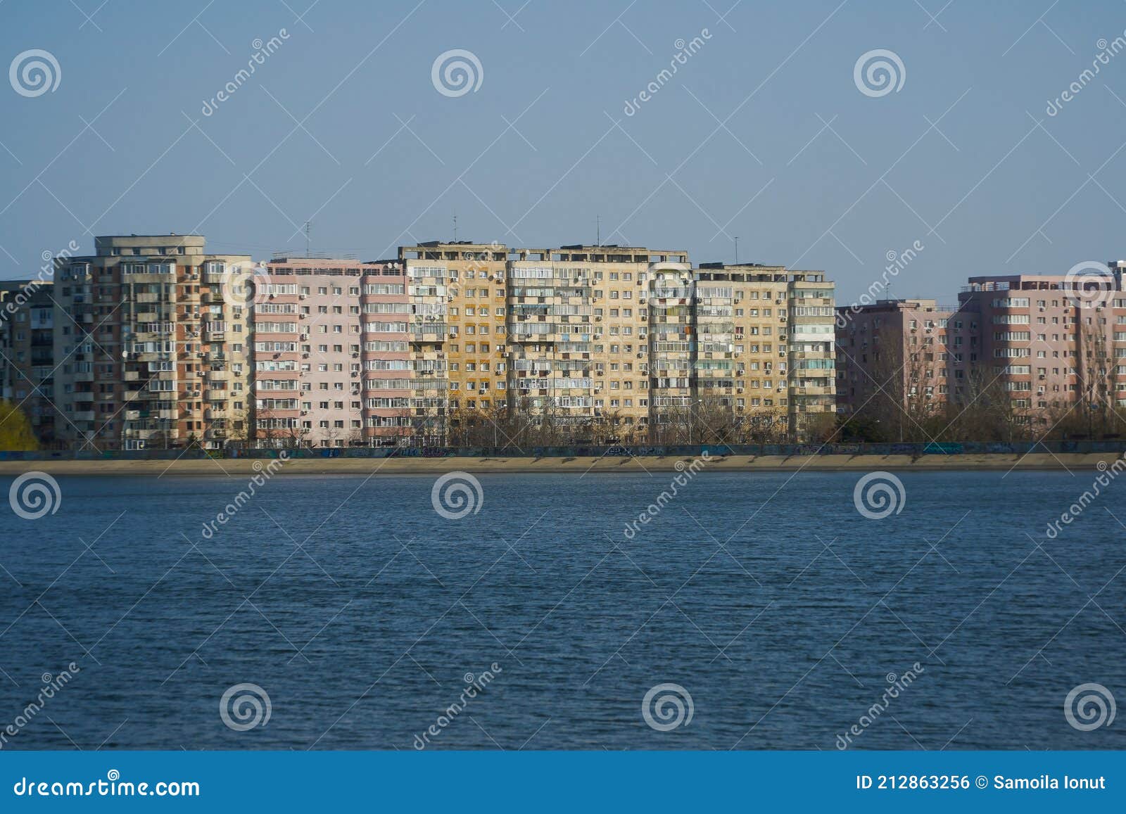 Lake Morii with Blocks in the Background, Bucharest, Romania. Stock ...