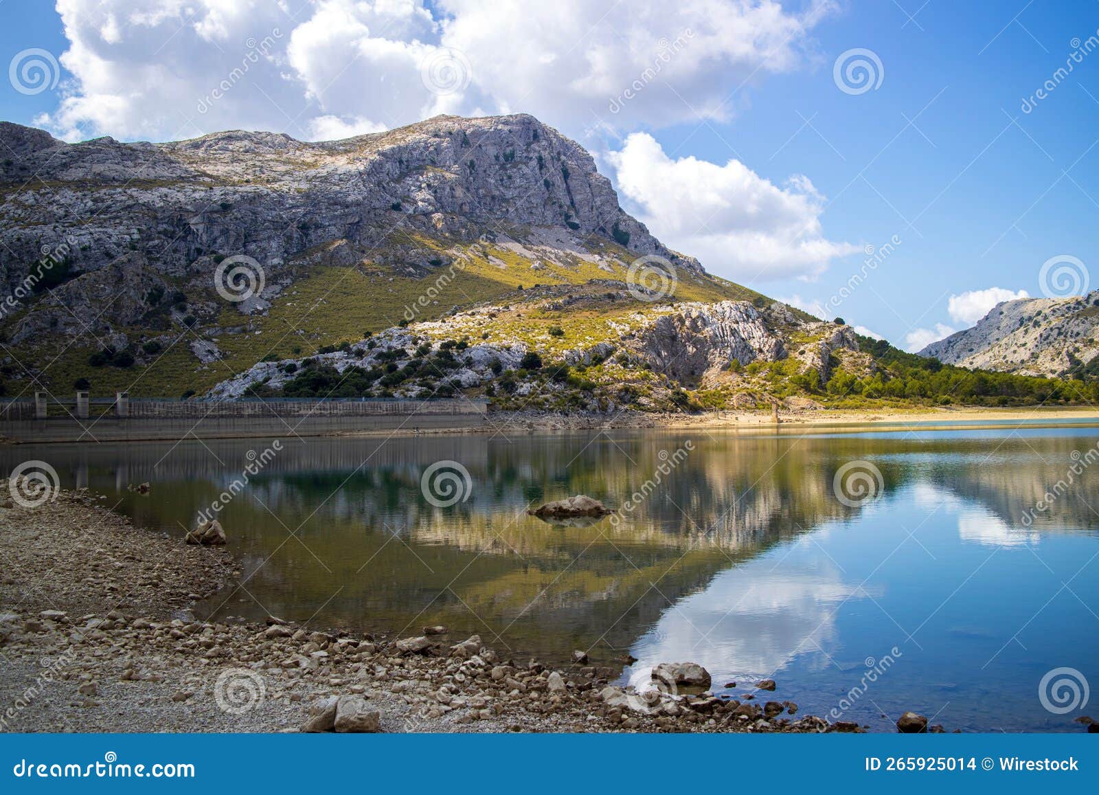 Lake with a Mountain Background in Spring Stock Photo - Image of summer ...