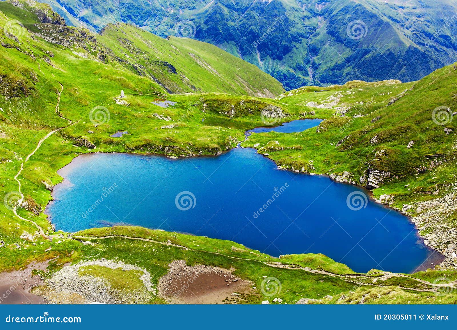 Lake and Mountain (Capra Lake in Romania) Stock Image - Image of ...