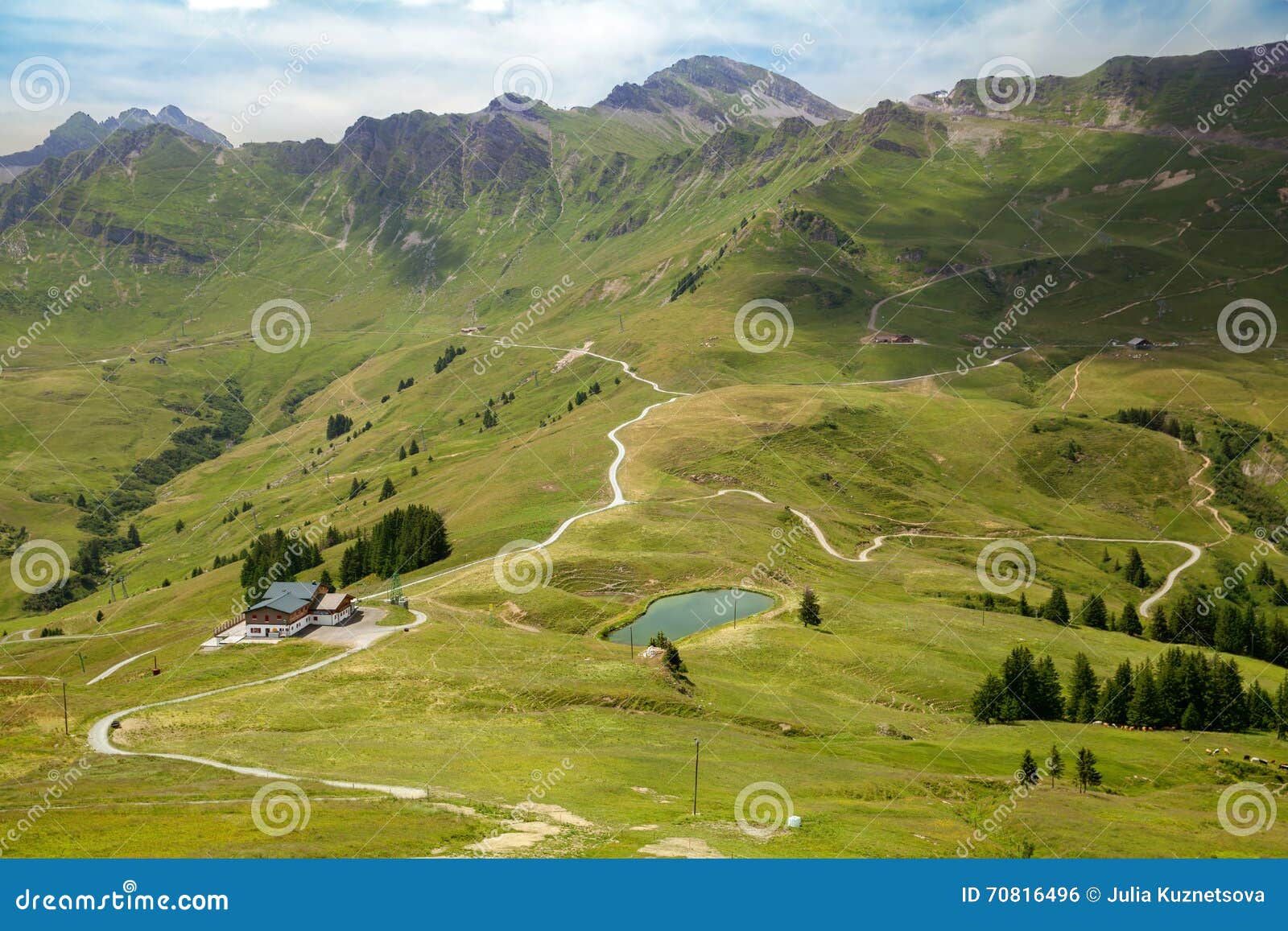 A lake on mountain meadow stock photo. Image of background - 70816496