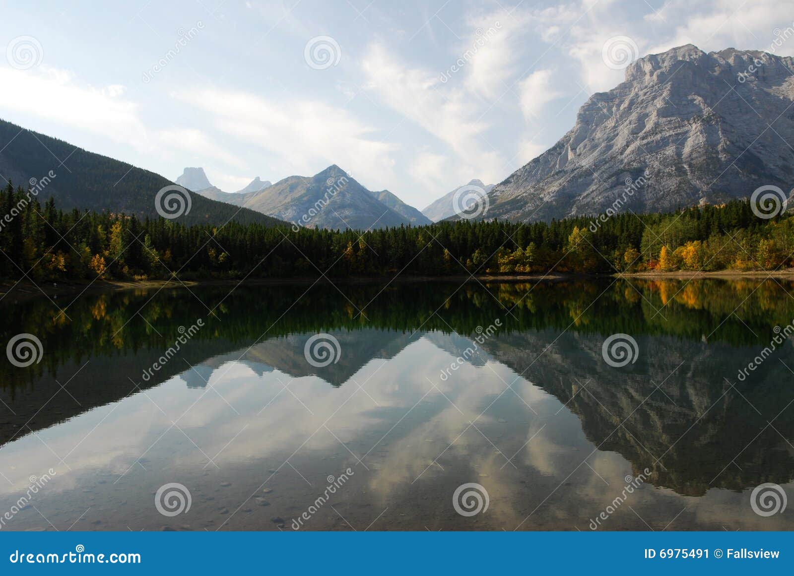 Lake and Mountain Reflection Stock Image - Image of calm, peaceful: 6975491