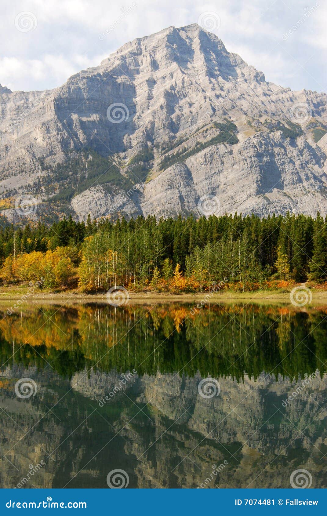 Lake and Mountain Reflection Stock Image - Image of autumn, blue: 7074481