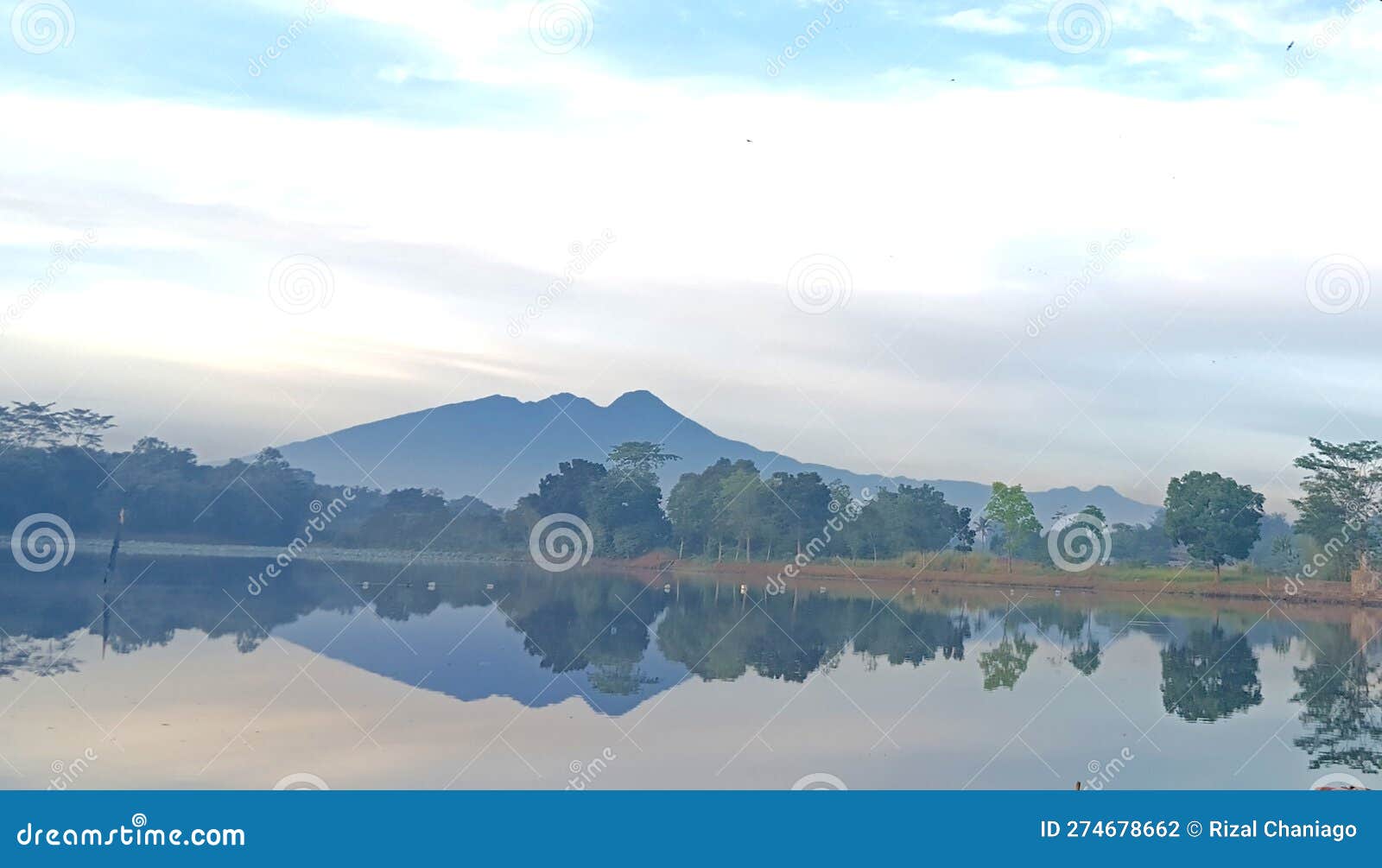 Lake and the Mountain View in the Morning with the Reflection of the ...