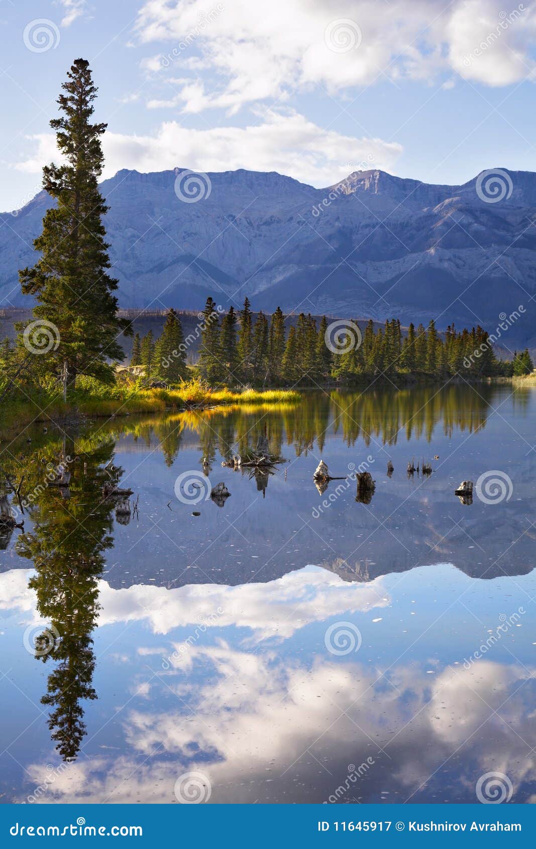 Lake and Mountains in the Distance Stock Image - Image of river, range ...