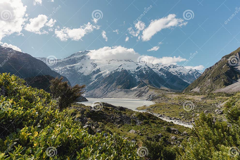 Lake Mueller Lookout in Aoraki, Mount Cook National. New Zealand Stock ... Lake Mueller Lookout in Aoraki, Mount Cook National. New Zealand Stock ...