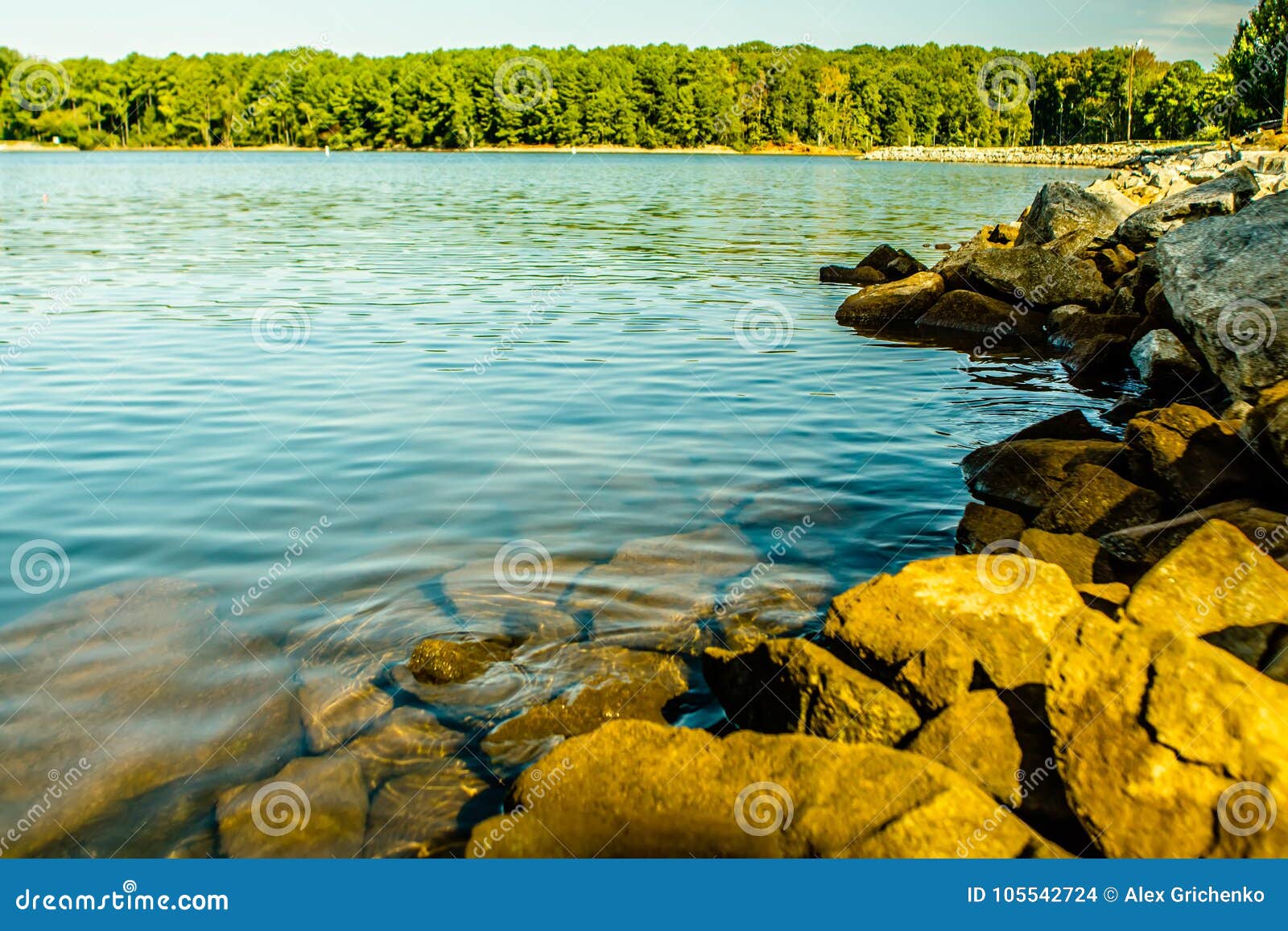 Lake Murray Reservoir And Floating Fishing Pier In San Diego Royalty ...