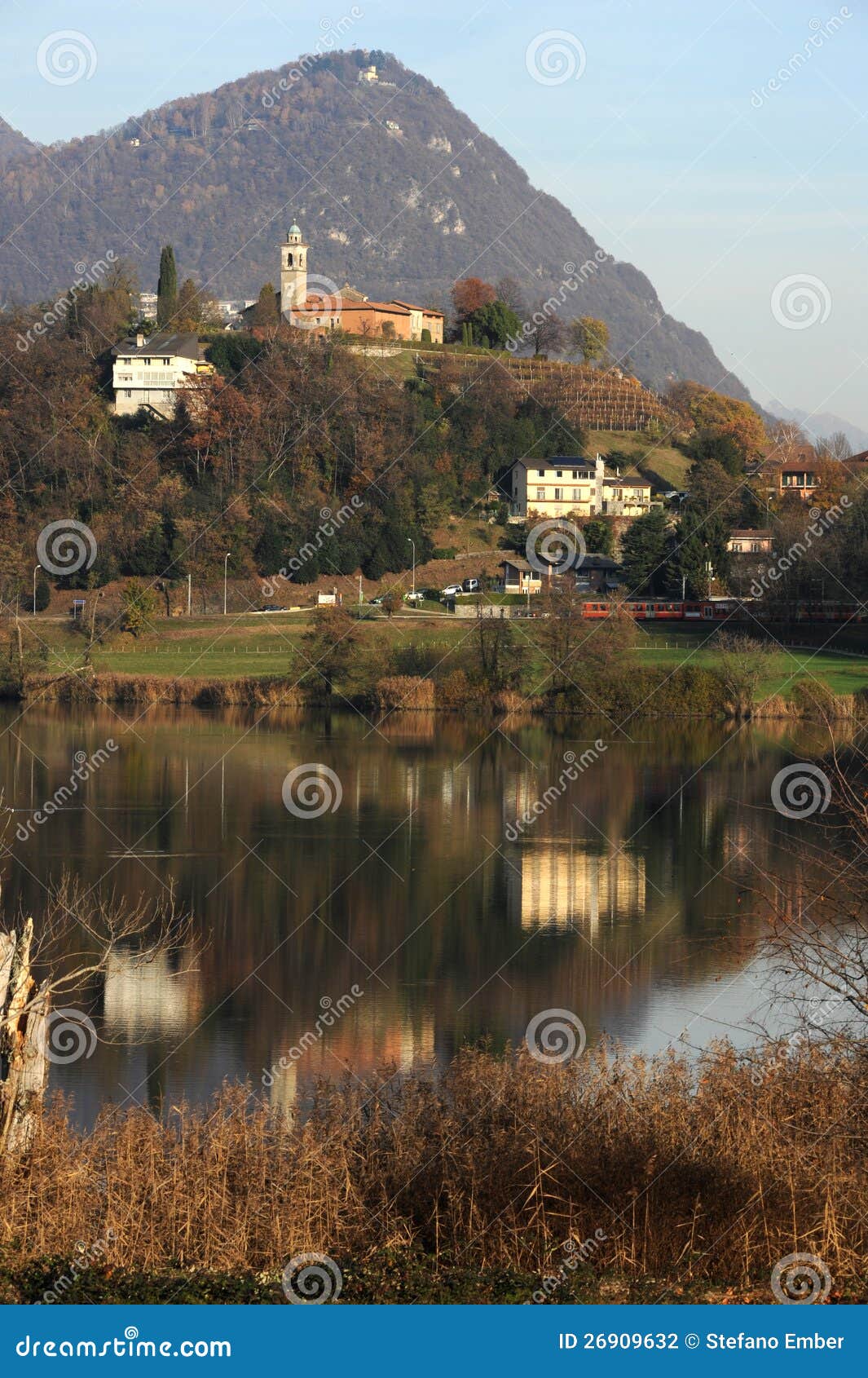 The Lake of Muzzano Near Lugano Stock Photo - Image of lugano, lake ...