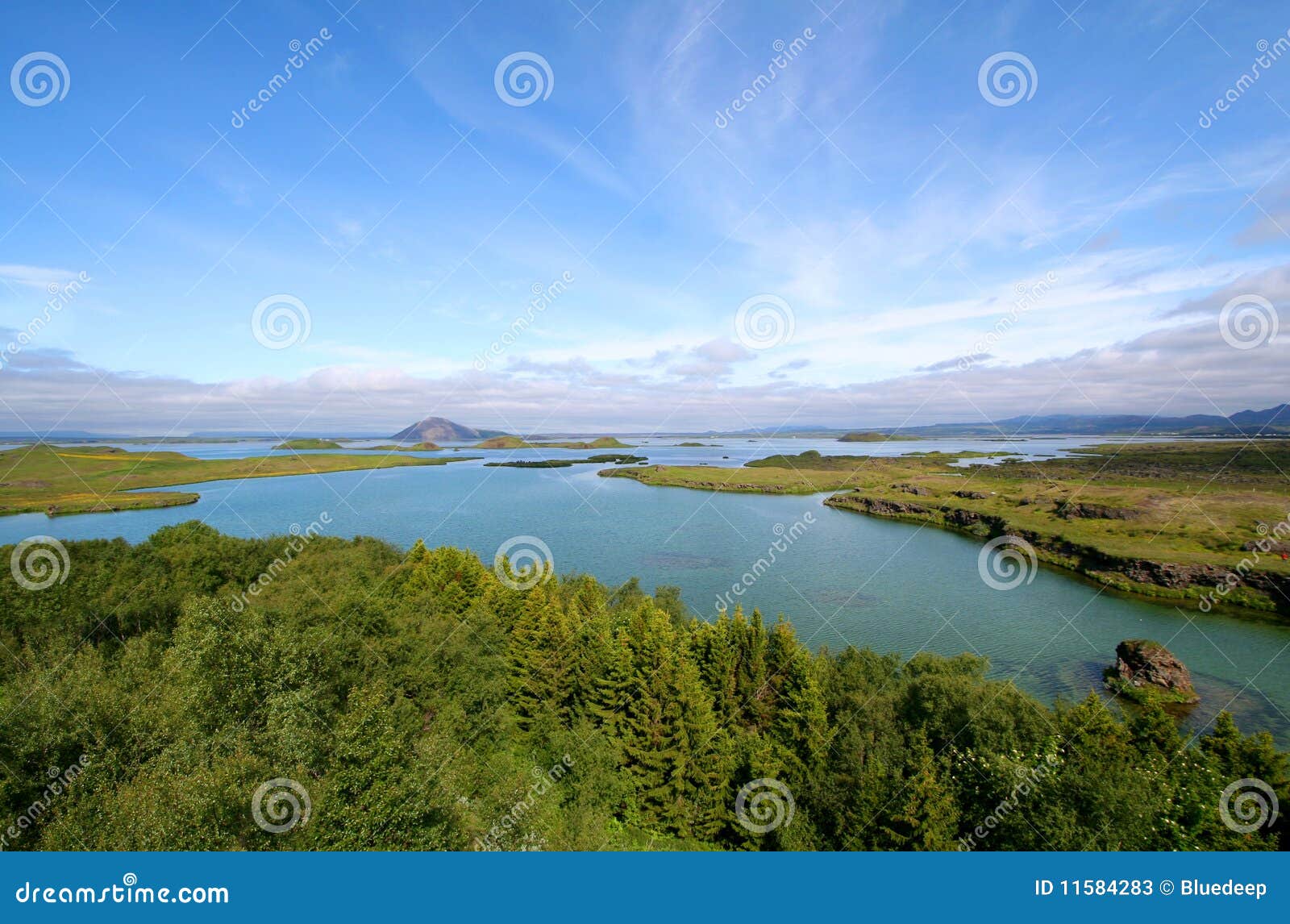Lake Myvatn view stock image. Image of clouds, area, beautiful - 11584283