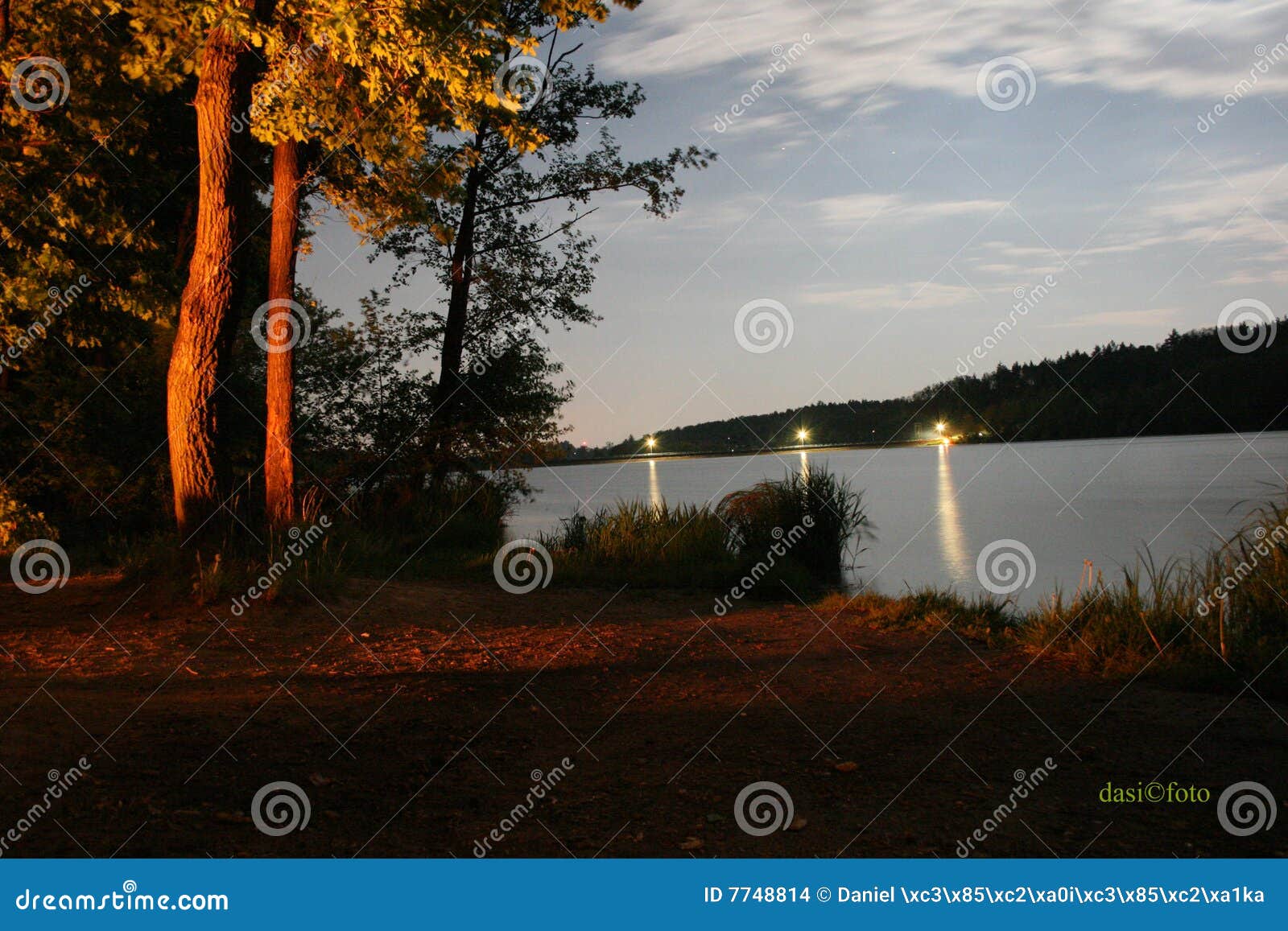 Lake in night stock photo. Image of light, shade, night - 7748814