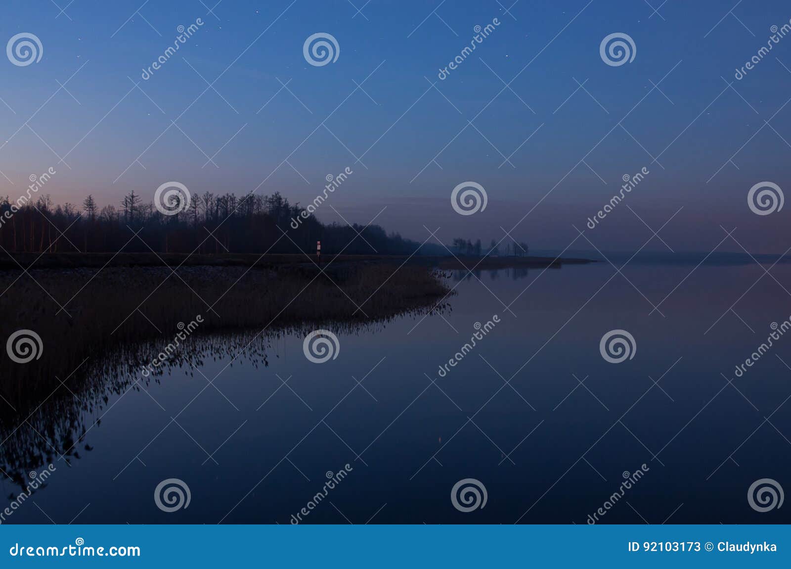 Lake at night. stock image. Image of nature, view, lagoon - 92103173