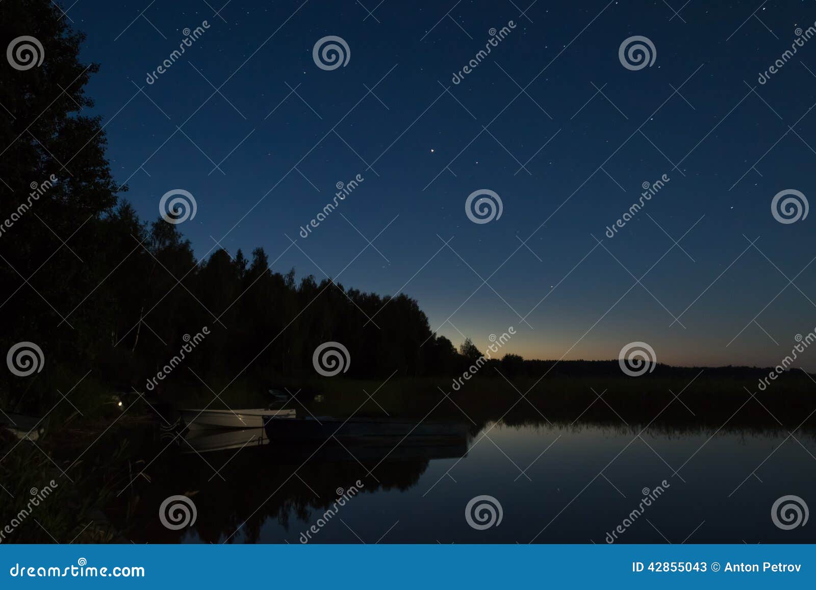 The lake at night stock image. Image of season, landscape - 42855043