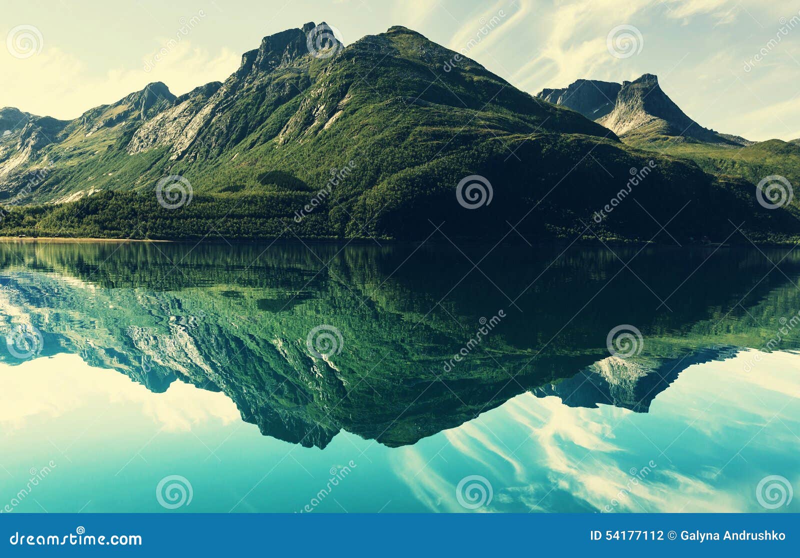 Lake in Norway stock photo. Image of island, clear, landscapes - 54177112