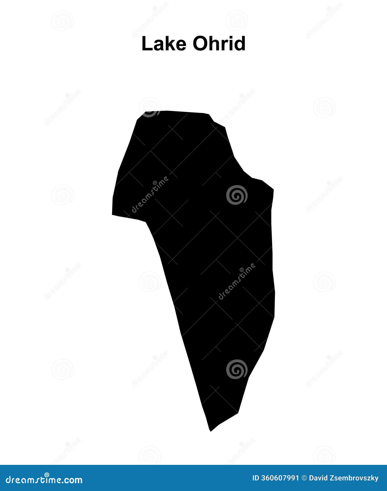 Lake Ohrid Outline Map Cartoon Vector | CartoonDealer.com #334727765