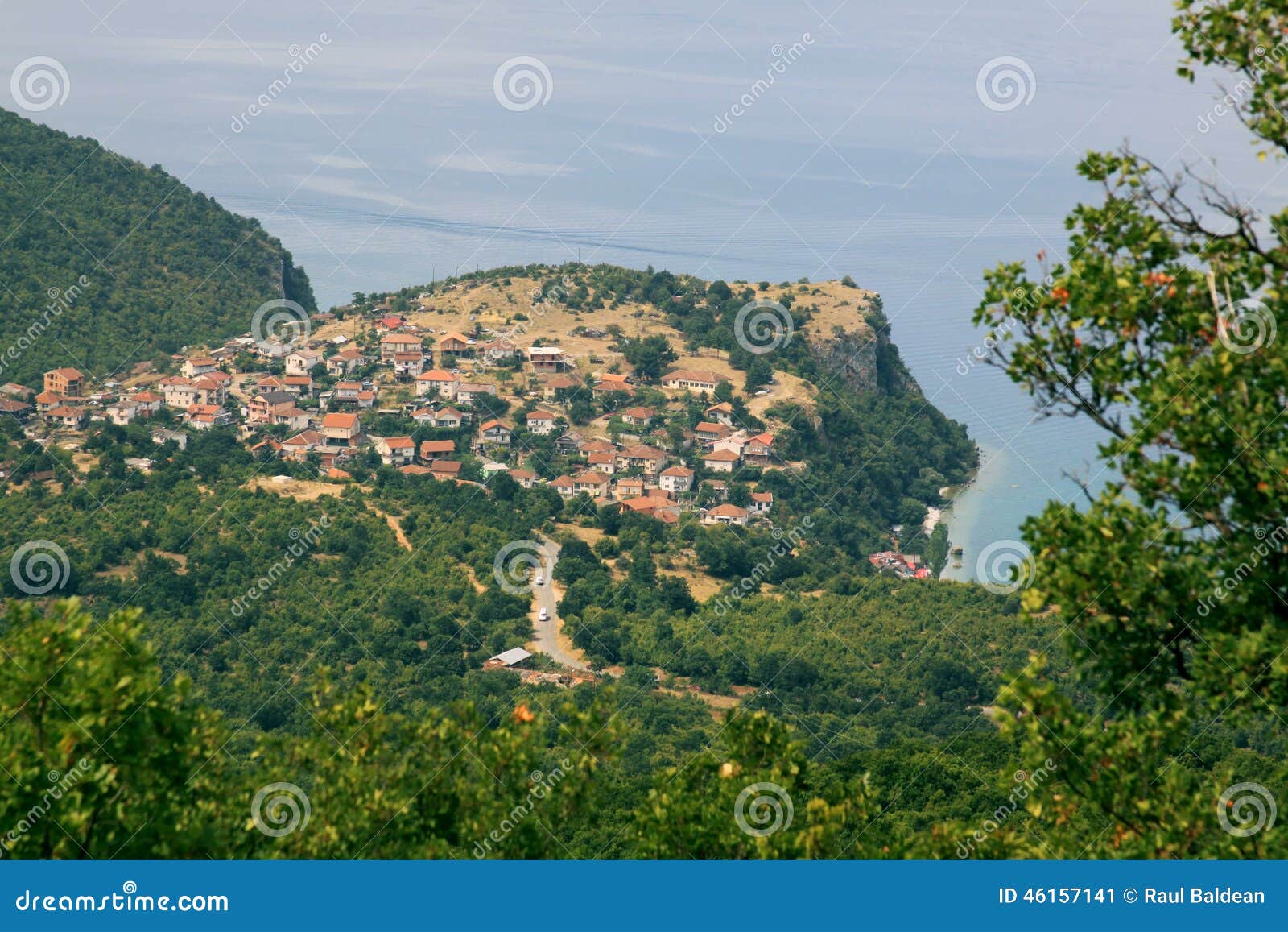 Lake Ohrid and Trpejca View from Above Stock Image - Image of balkan ...