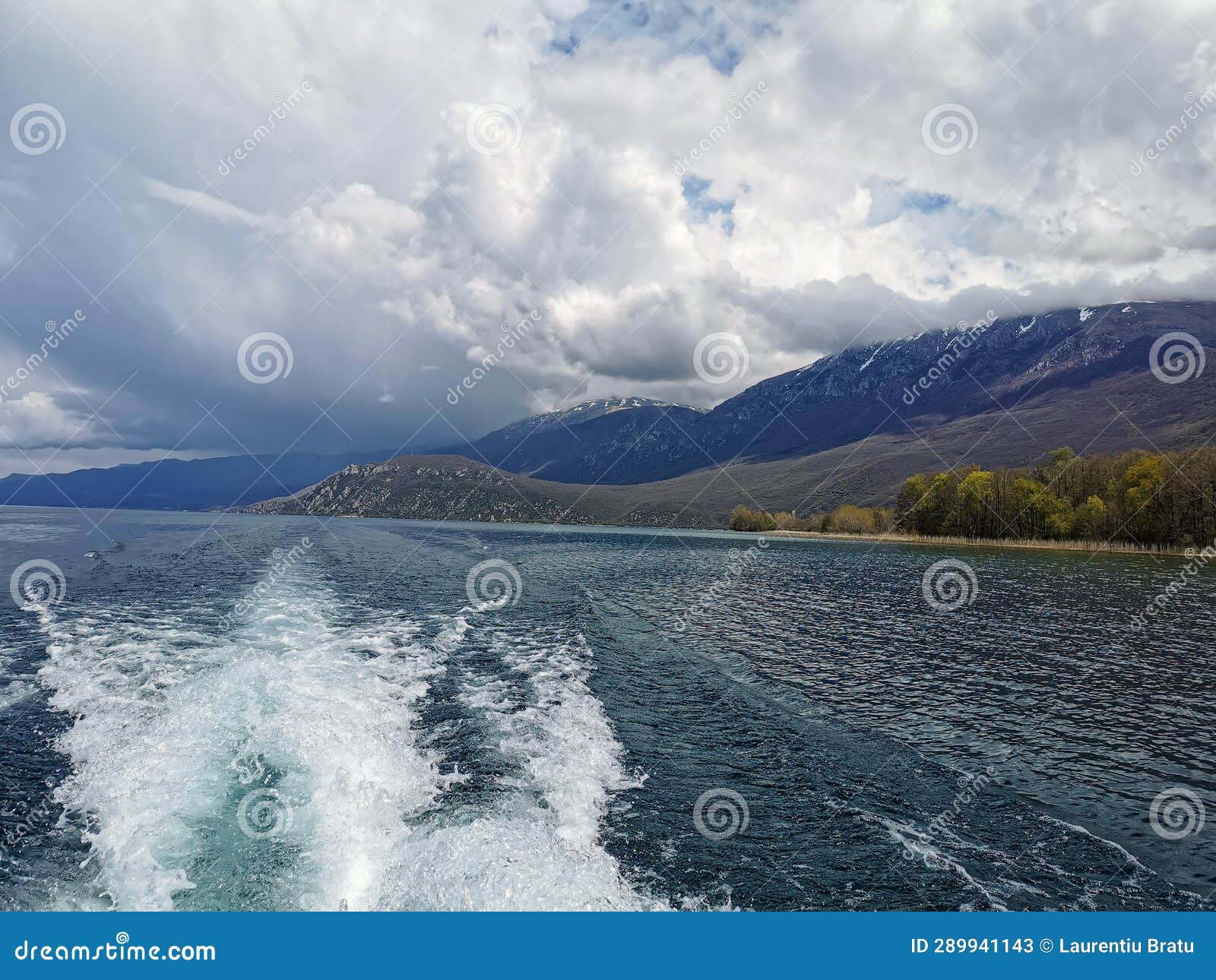 Lake Ohrid with Wave in Spring Colors Stock Image - Image of colors ...