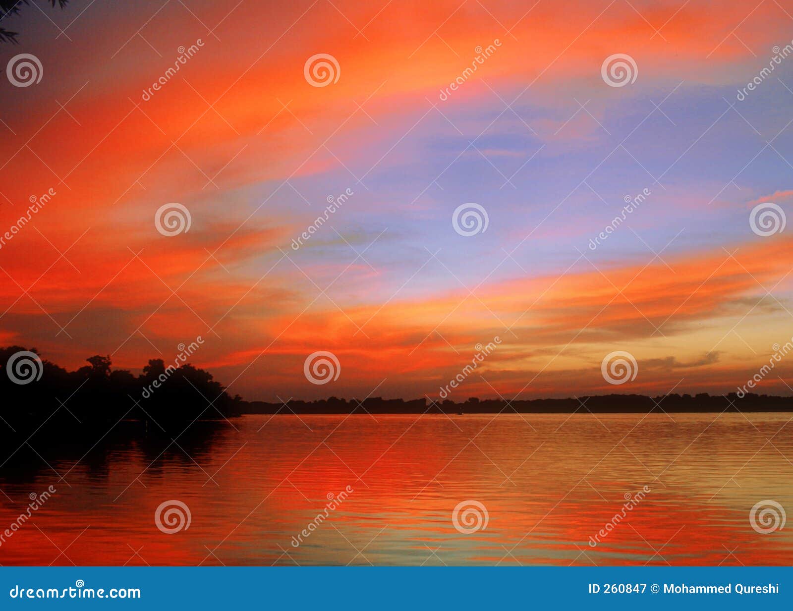 Lake Orange stock image. Image of serene, lake, sunset - 260847