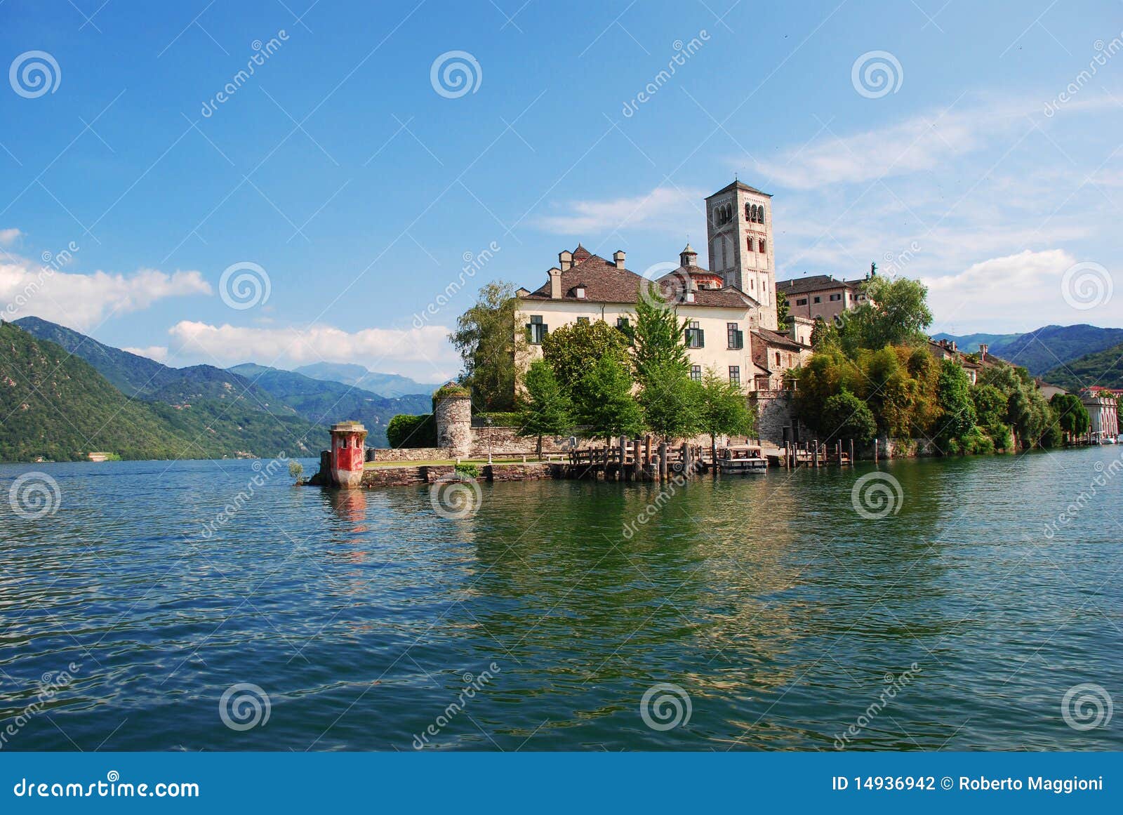 Lake Orta, San Giulio Island, Italy Stock Photo - Image of giulio ...