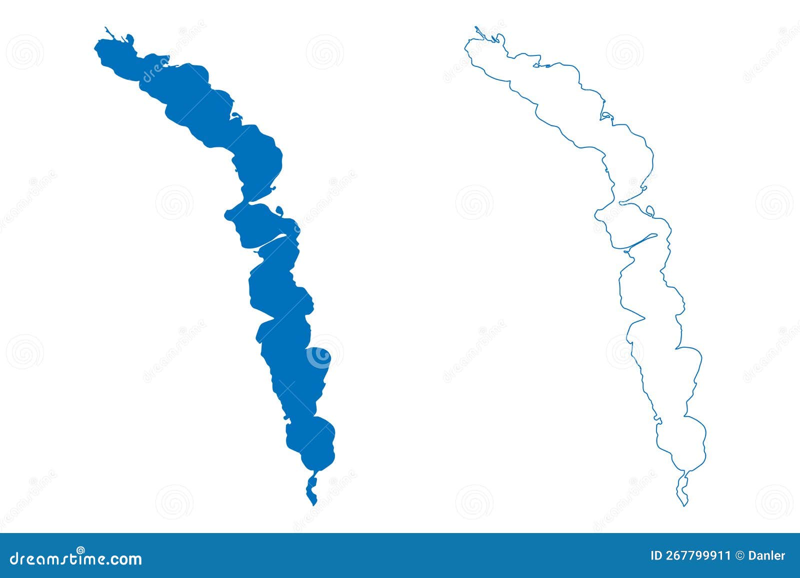 Lake Osoyoos Canada United States North America Us Map Vector