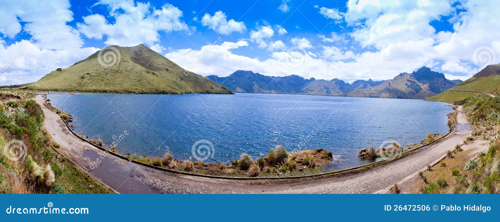 Lake Panorama with Clouds and Mountains Stock Photo - Image of horizon ...