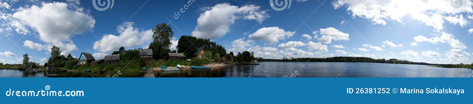 Lake panorama clouds water stock photo. Image of panorama - 26381252