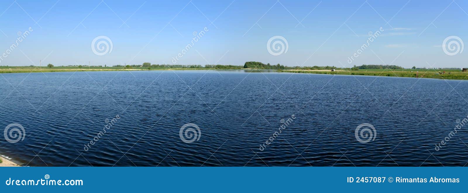 Lake panoramic stock image. Image of morning, water, fishing - 2457087