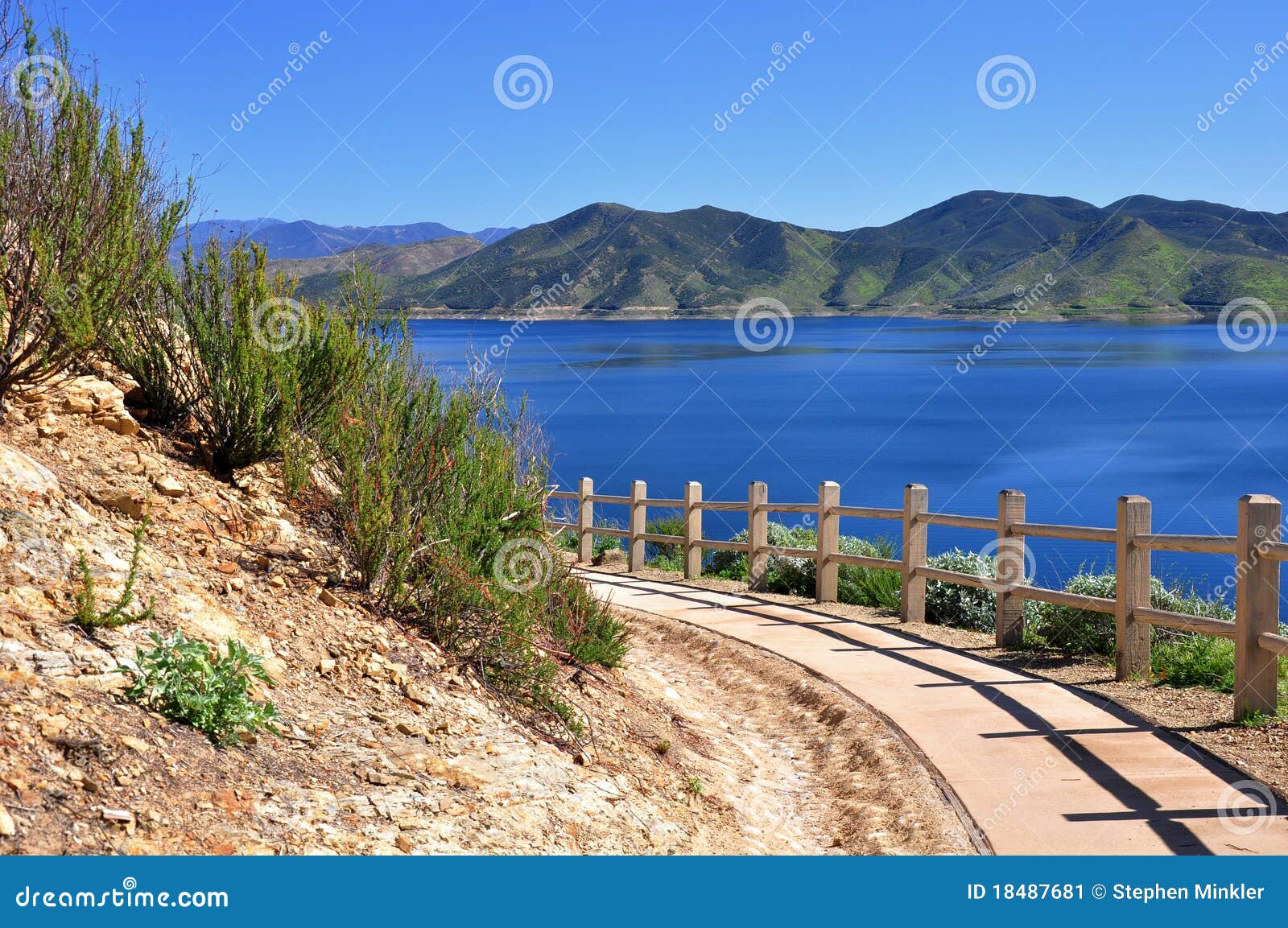 Lake pathway stock image. Image of hemet, still, recreation - 18487681