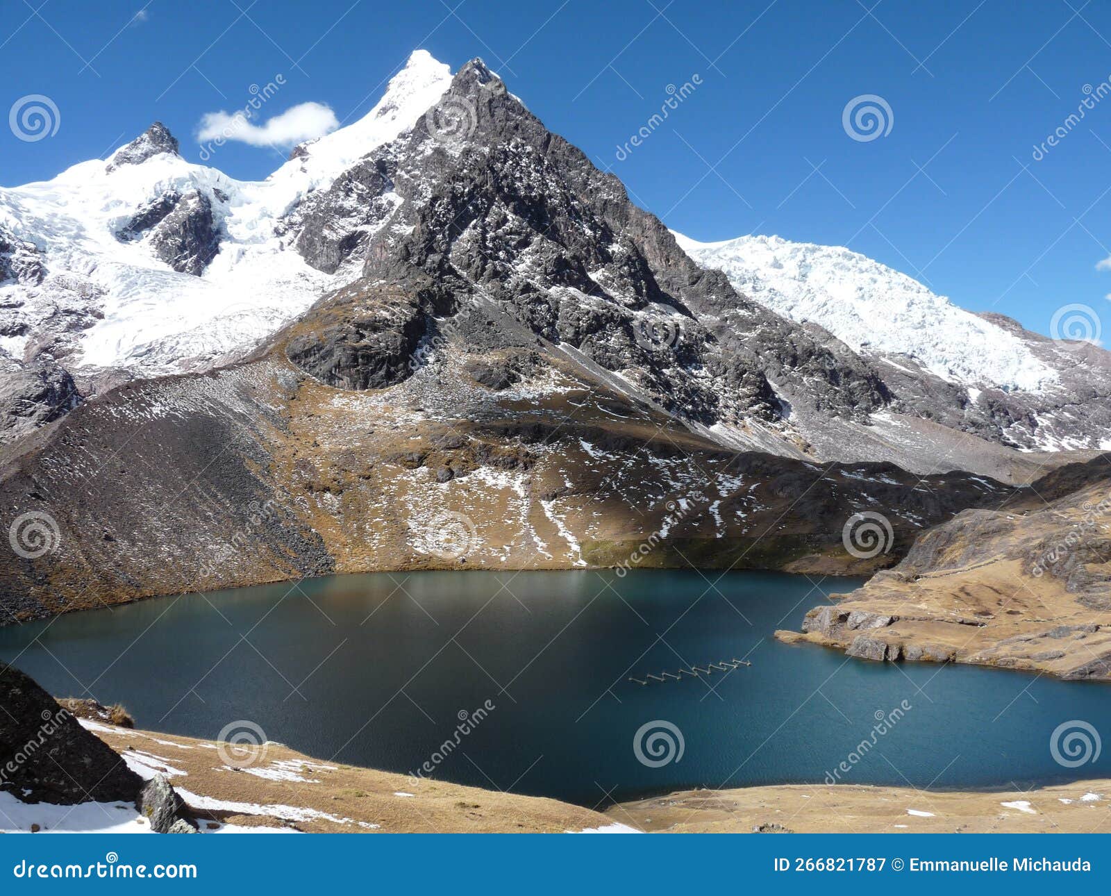 A lake, in Peru stock image. Image of nature, moraine - 266821787