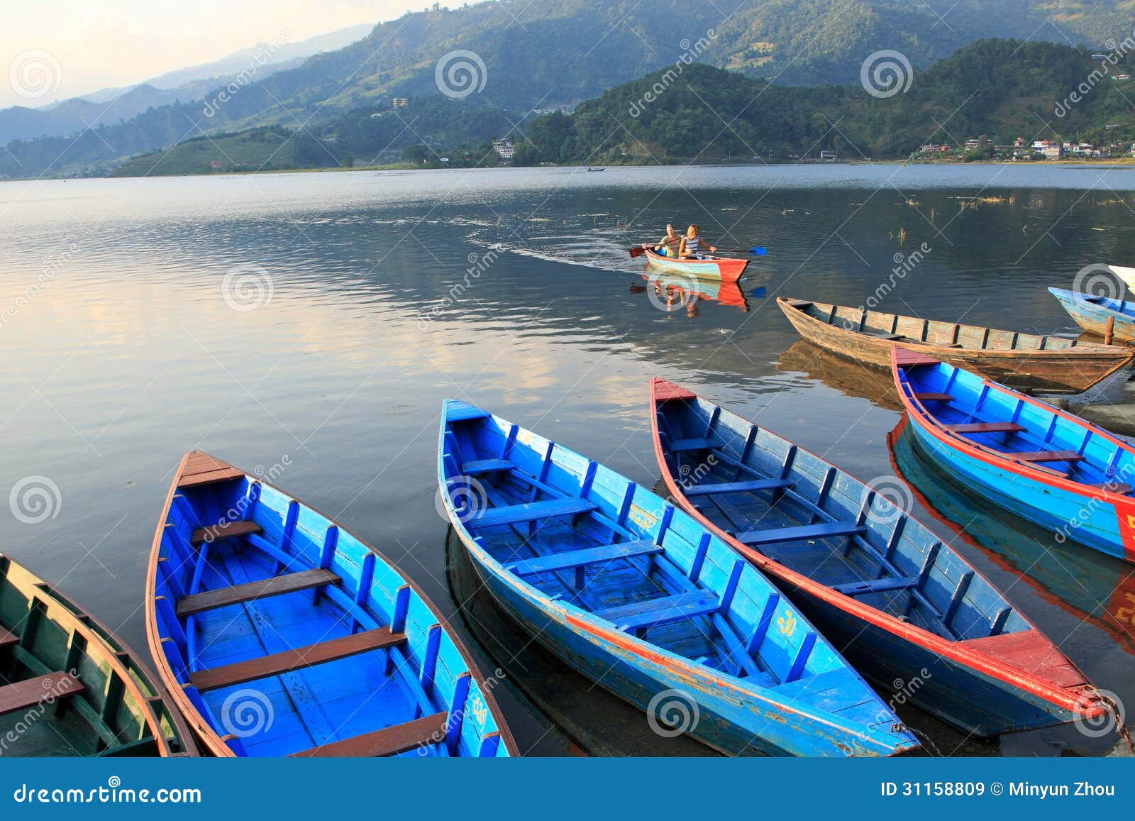 Lake Phewa, Pokhara, Nepal editorial stock image. Image of water - 31158809