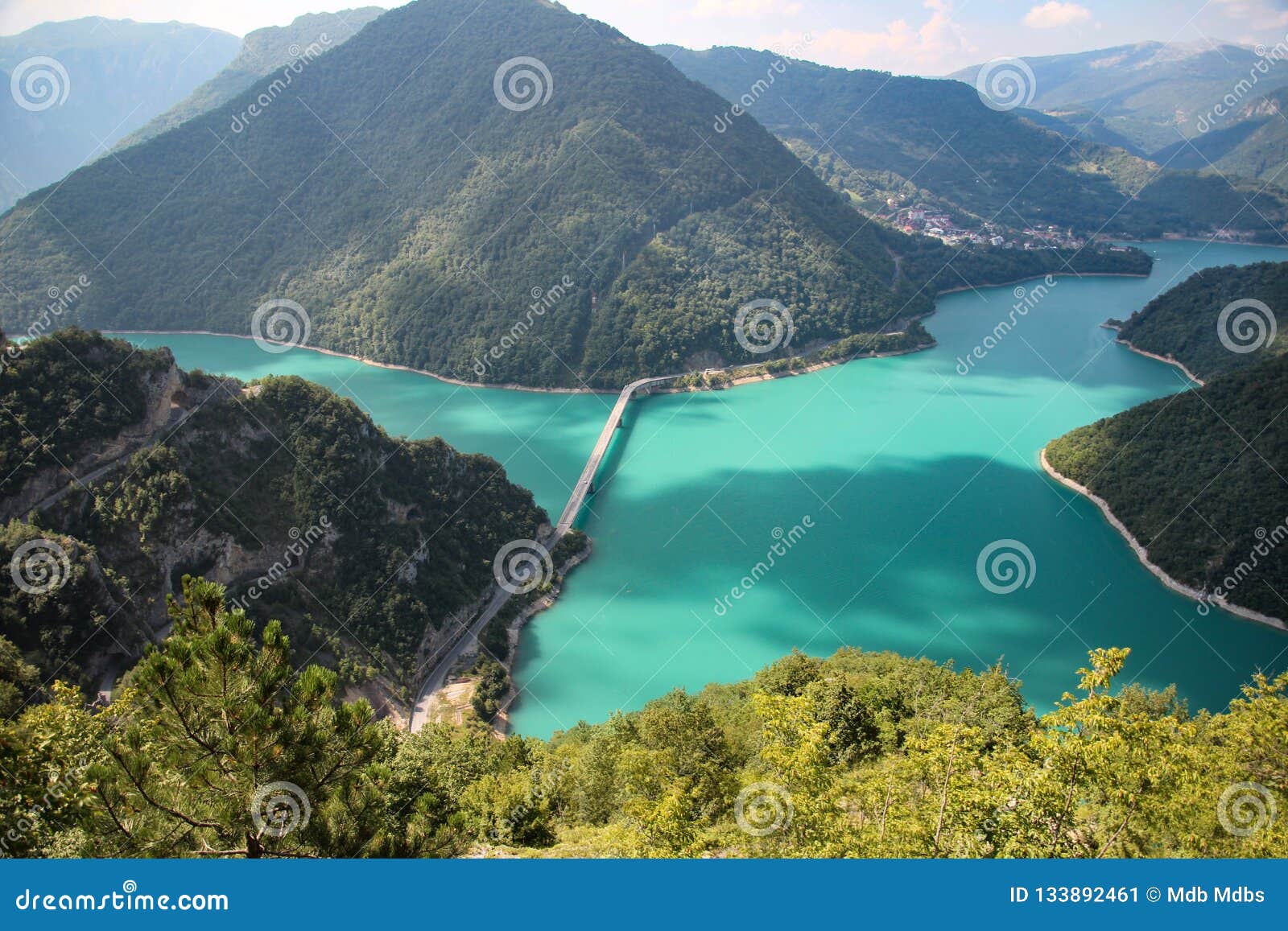 Canyon of Piva Lake, Montenegro Stock Image - Image of coast, hills ...