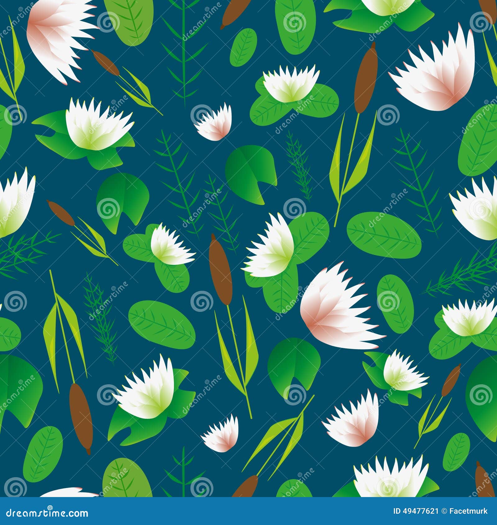 Lake Plants Illustration Cartoon Vector | CartoonDealer.com #49477943