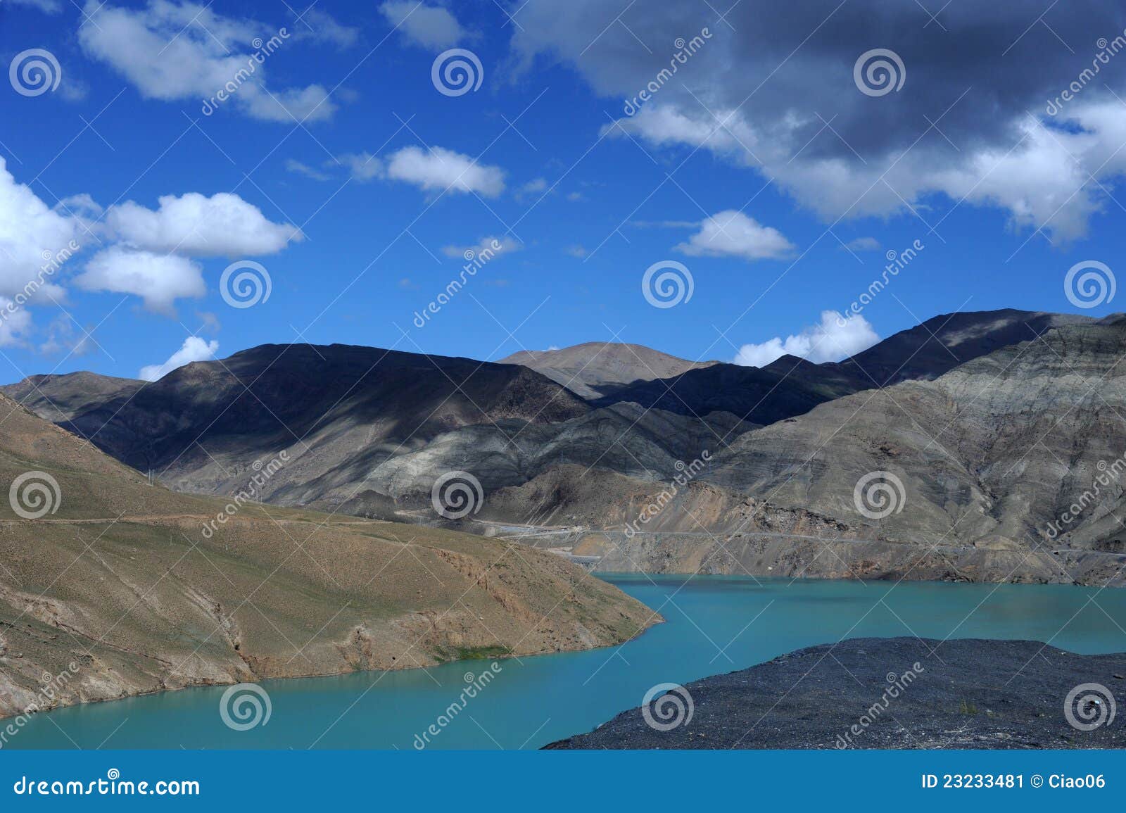 Lake of plateau stock image. Image of tibet, sunny, blue - 23233481