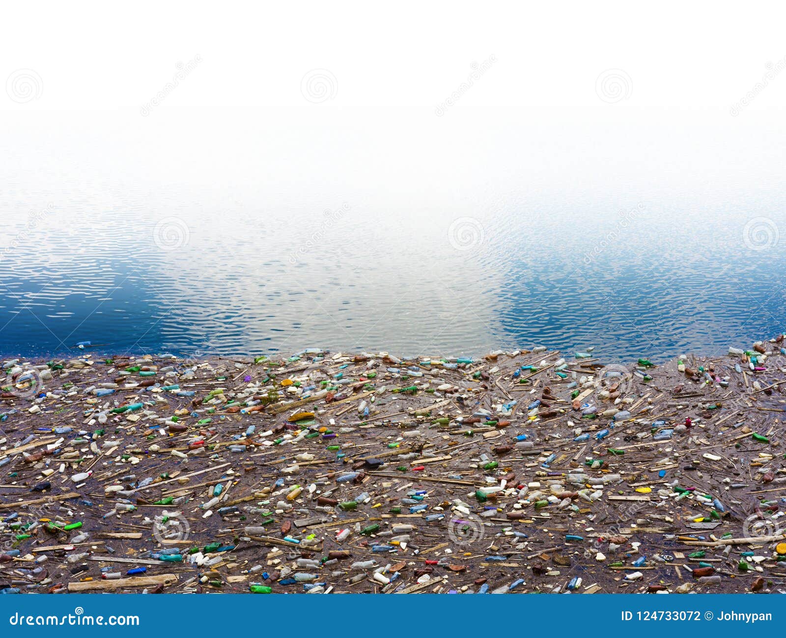 Lake Pollution with White Space Stock Photo - Image of container ...