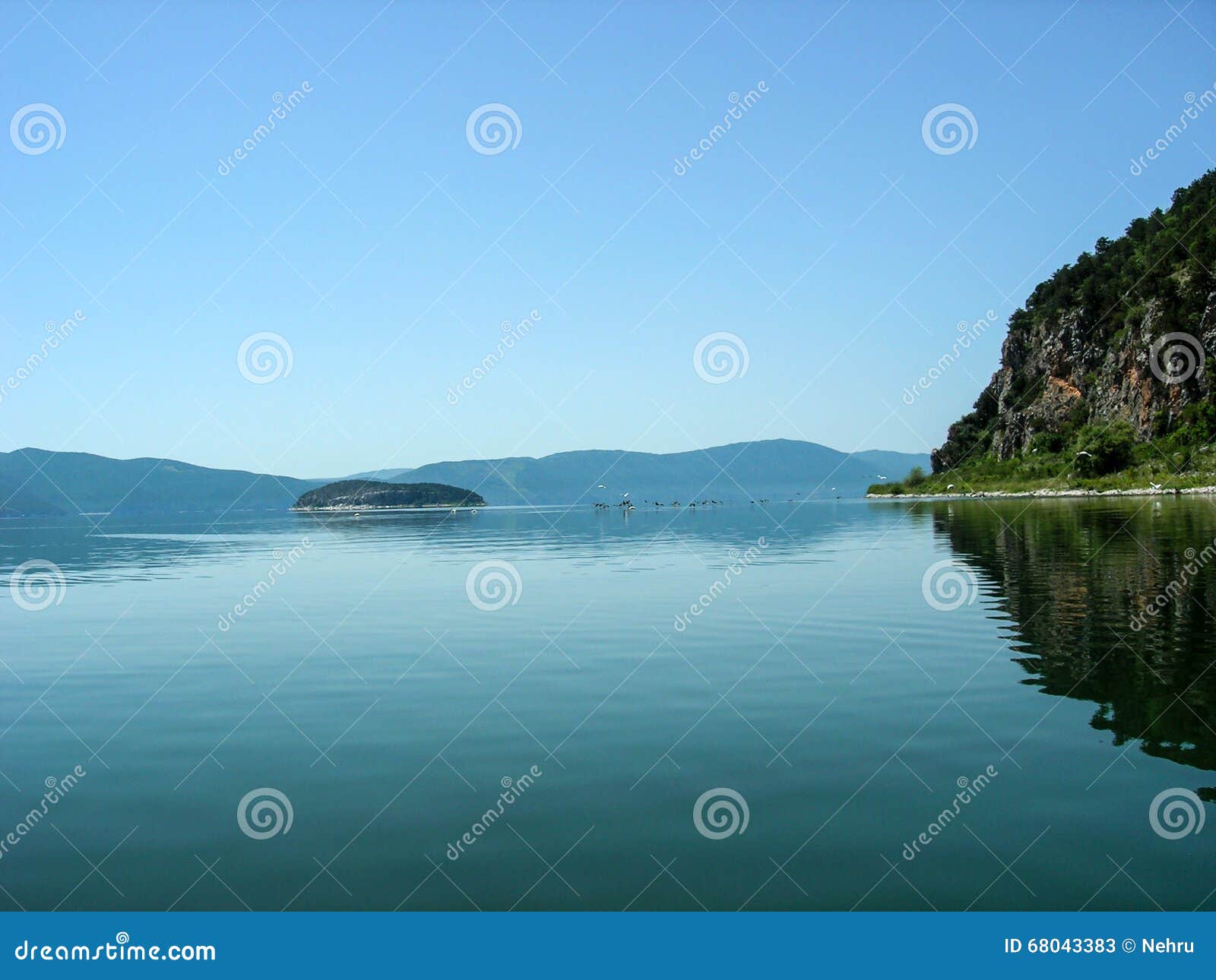 Lake Prespa in Macedonia stock image. Image of blue, cloud - 68043383