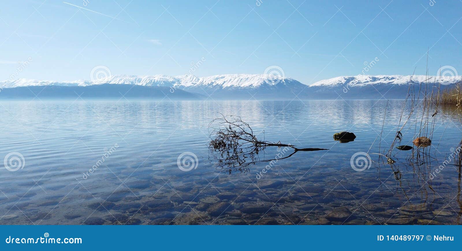 Lake Prespa in North Macedonia Stock Image - Image of panorama, calm ...