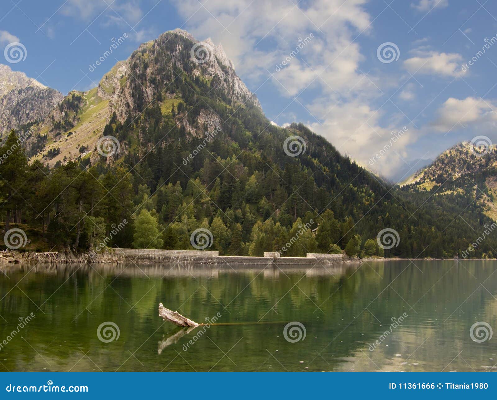 Lake in Pyrenees stock photo. Image of forest, trees - 11361666